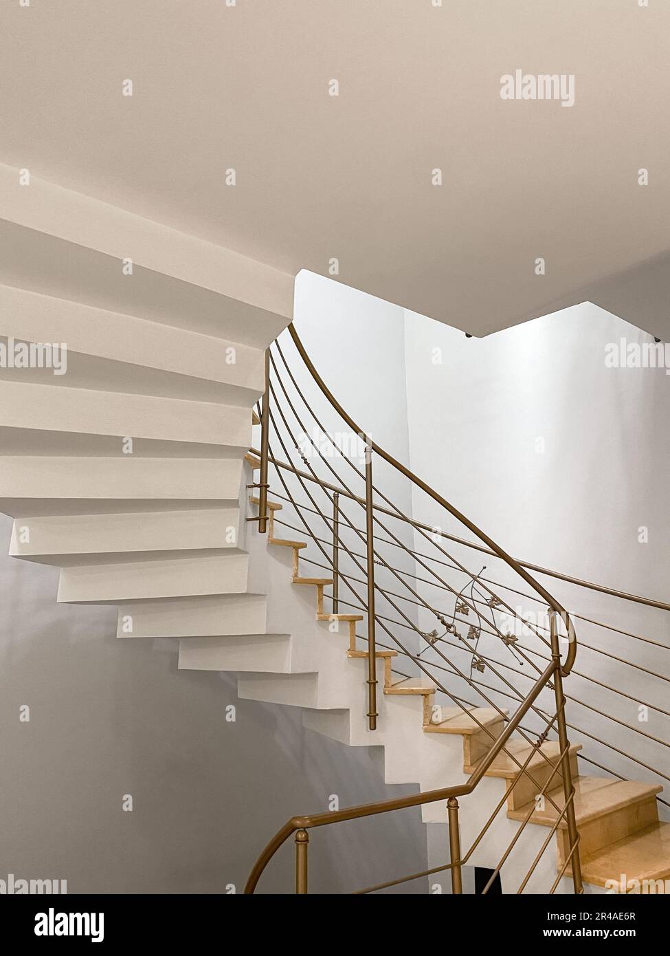 View of winding staircase in modern building Stock Photo - Alamy