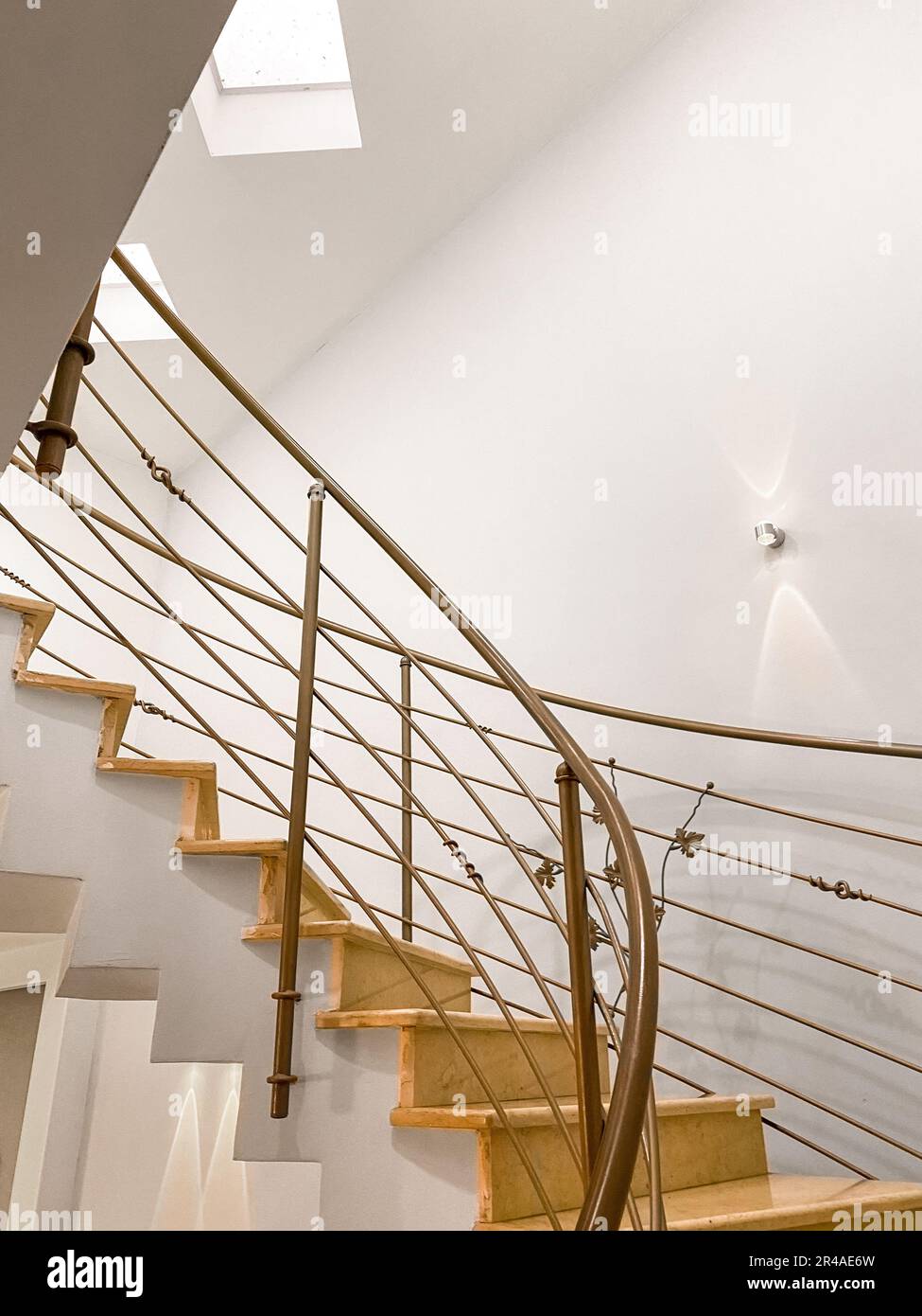 View of winding staircase in modern building Stock Photo - Alamy