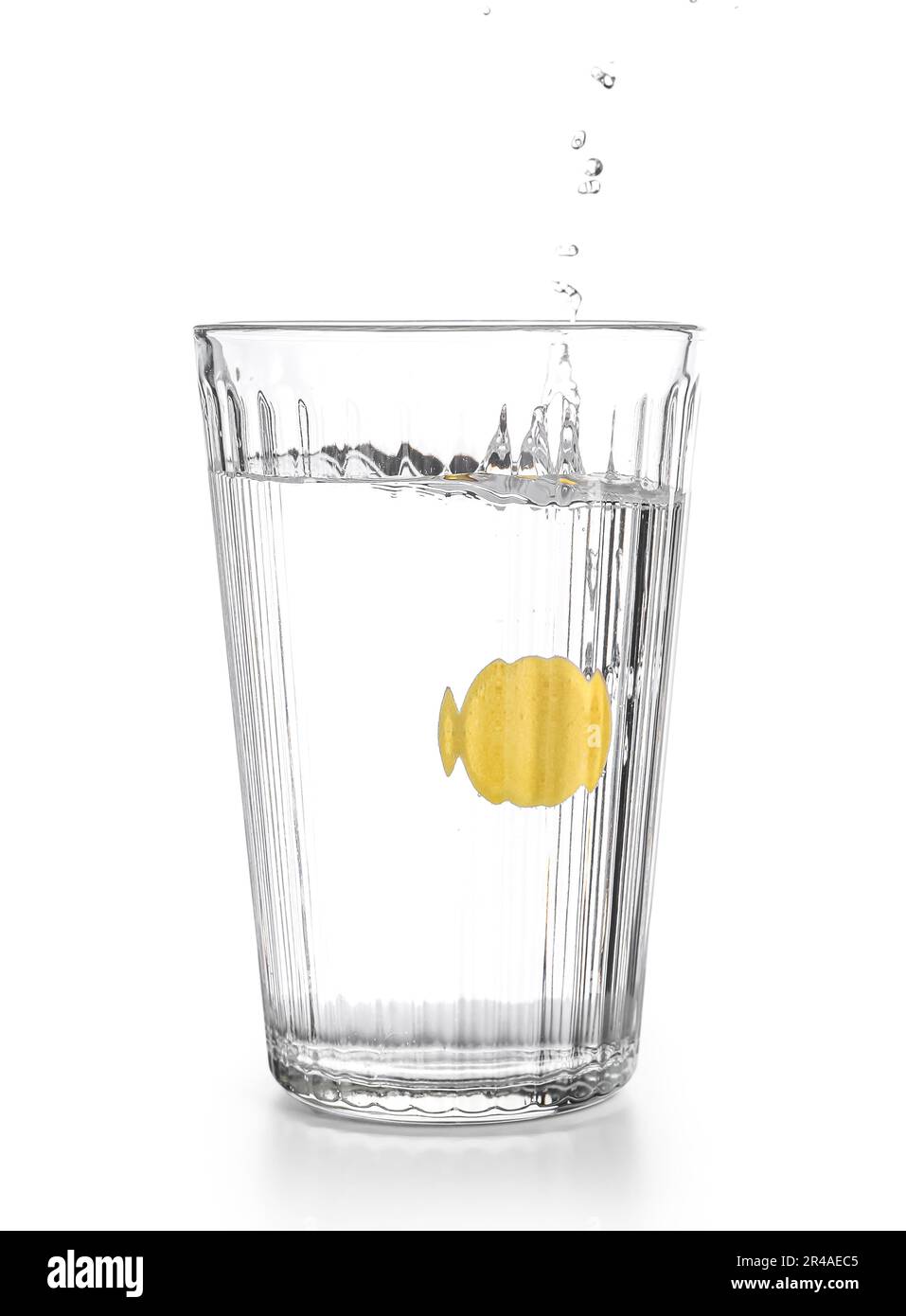 Glass of water with soluble tablet isolated on white background Stock ...