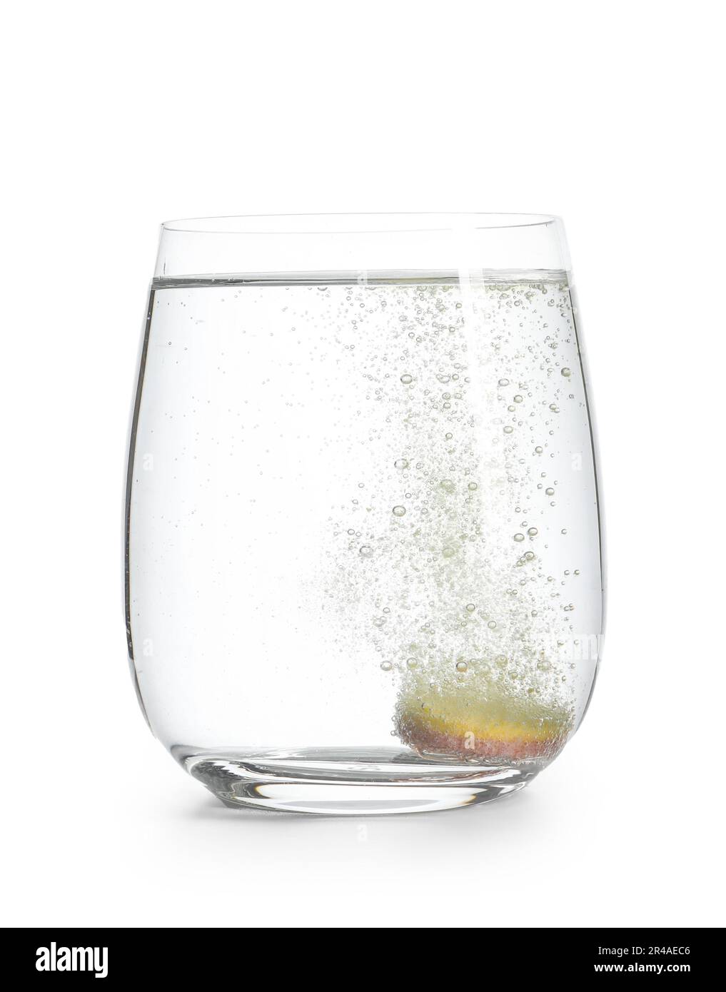 Glass of water with soluble tablet isolated on white background Stock ...