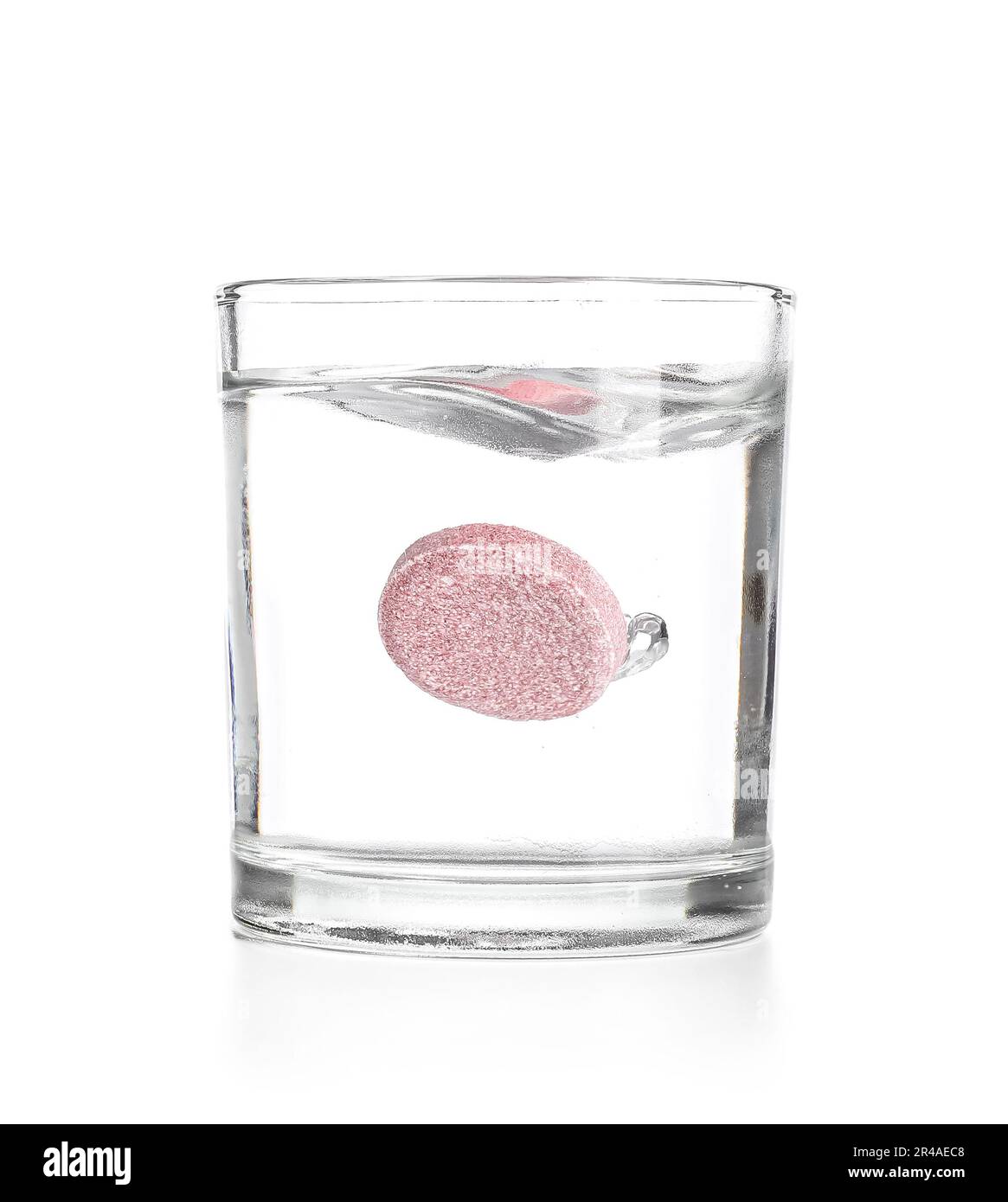 Glass of water with soluble tablet isolated on white background Stock ...