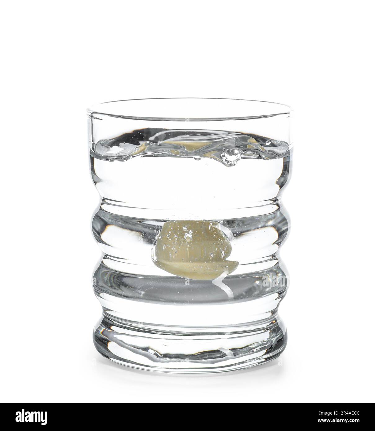 Glass of water with soluble tablet isolated on white background Stock ...