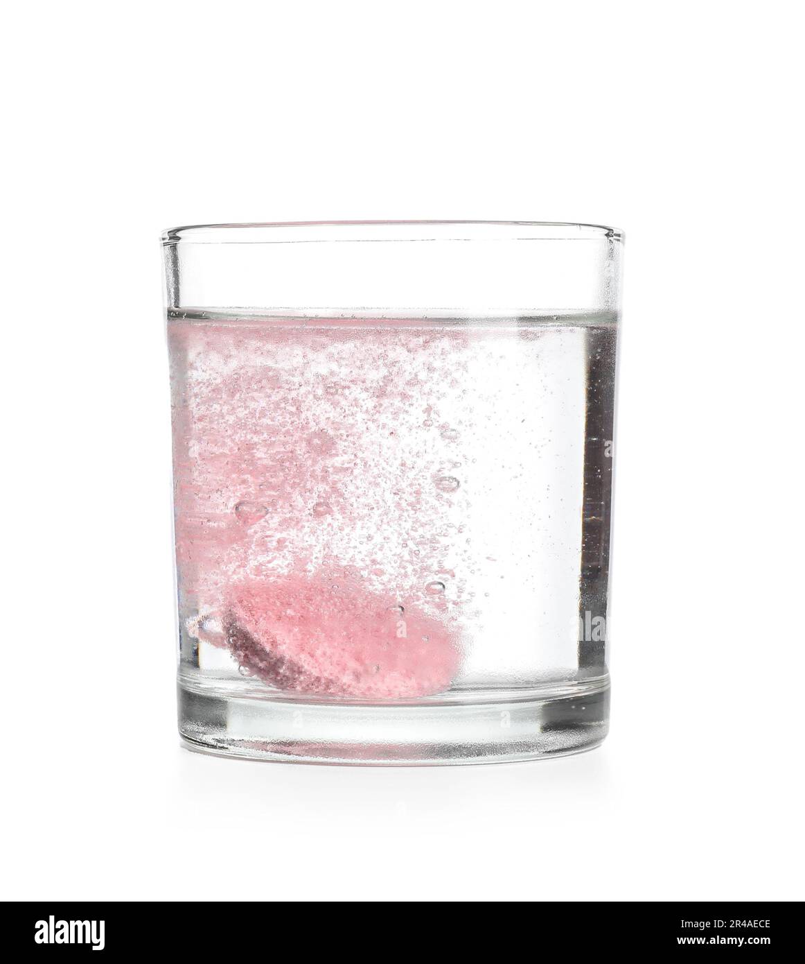 Glass of water with soluble tablet isolated on white background Stock ...