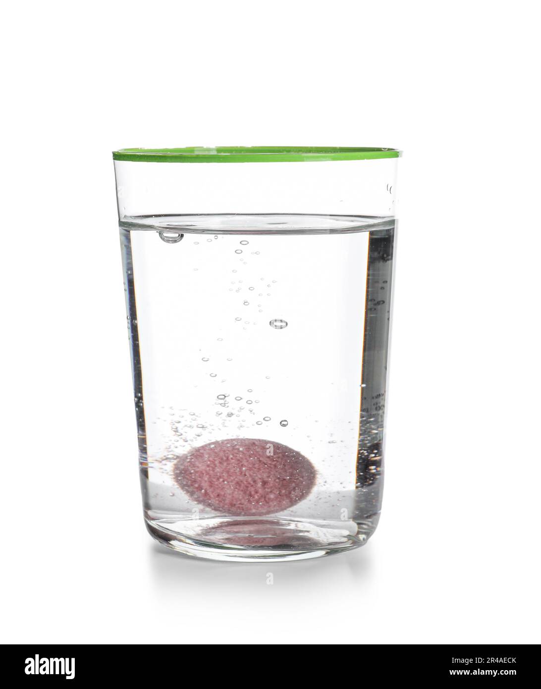 Glass of water with soluble tablet isolated on white background Stock ...