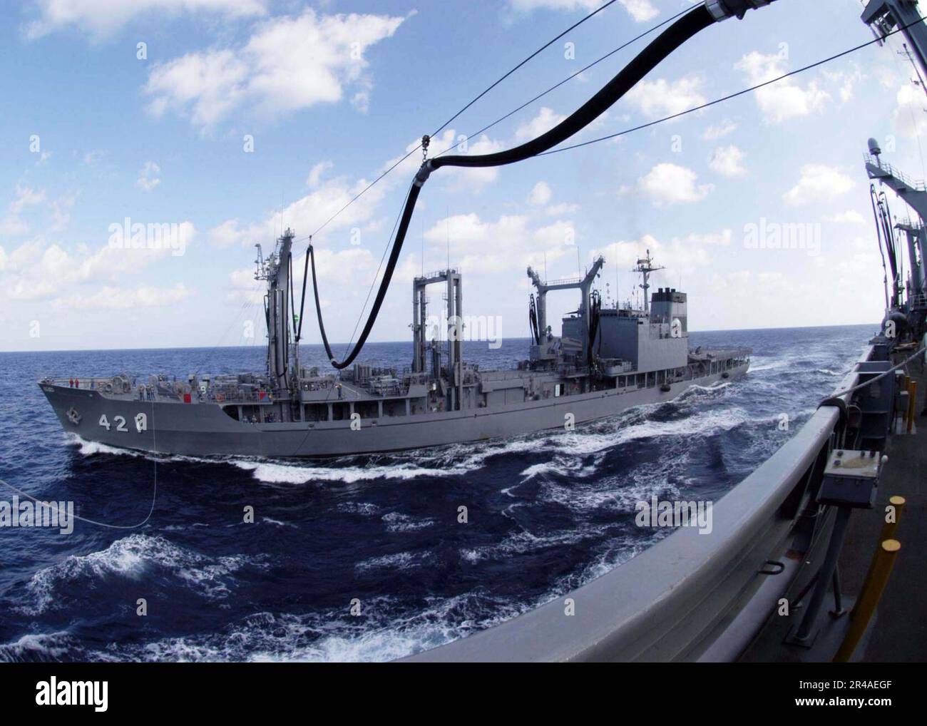 US Navy A Japanese cargo ship conducts a simulated replenishment at sea ...