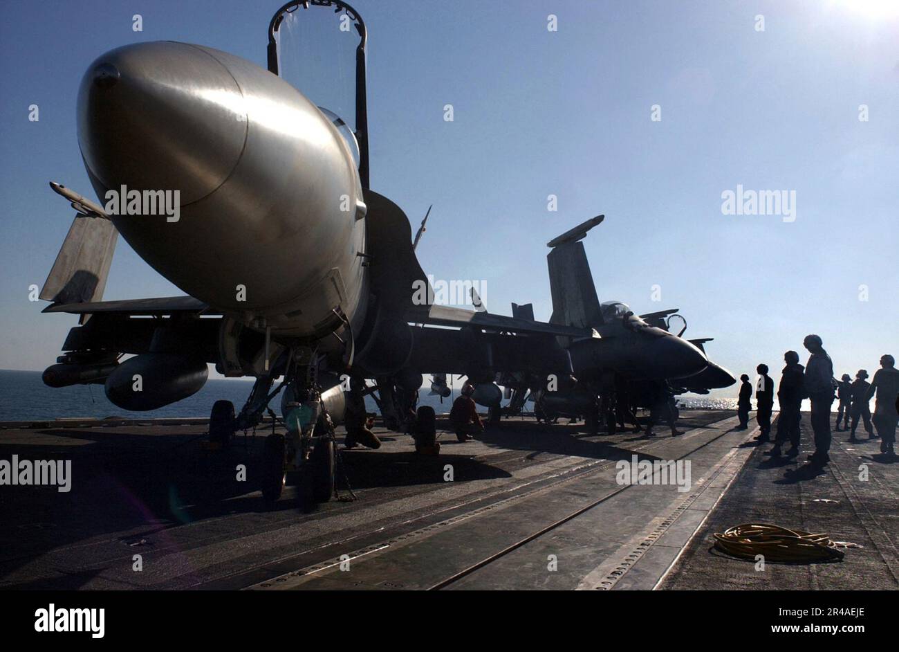 US Navy Sailors assigned to the Silver Eagles of Marine Fighter Attack ...