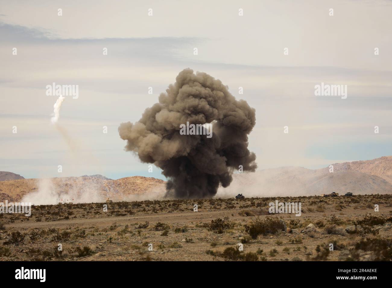 Smoke rises after a mine clearing line charge explodes as the "Spartan ...