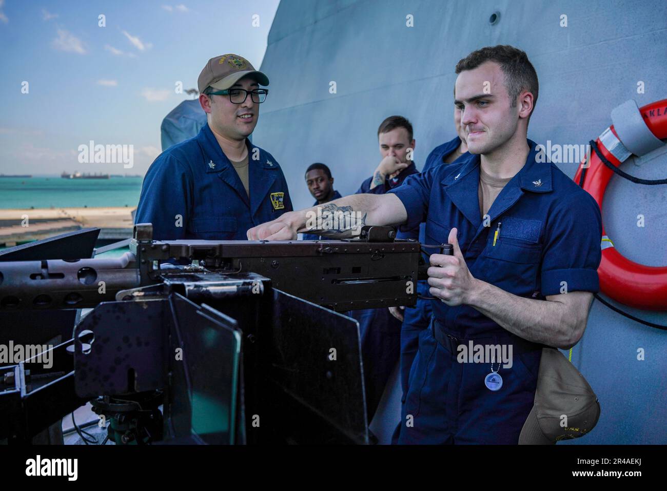 SINGAPORE (March 9, 2023) Gunner’s Mate 2nd Class Joshua Rodriguez ...