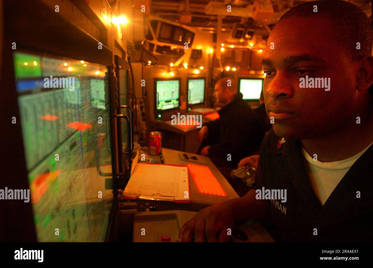 US Navy Gas Turbine Systems Technician 1st Class stands duty as ...