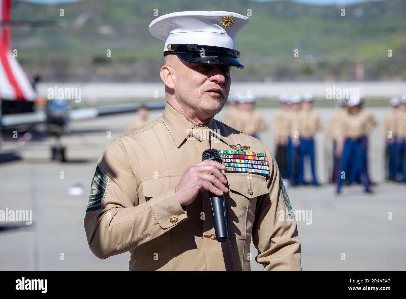 U.S. Marine Corps Sgt. Maj. David Gonzalez, the outgoing sergeant major ...