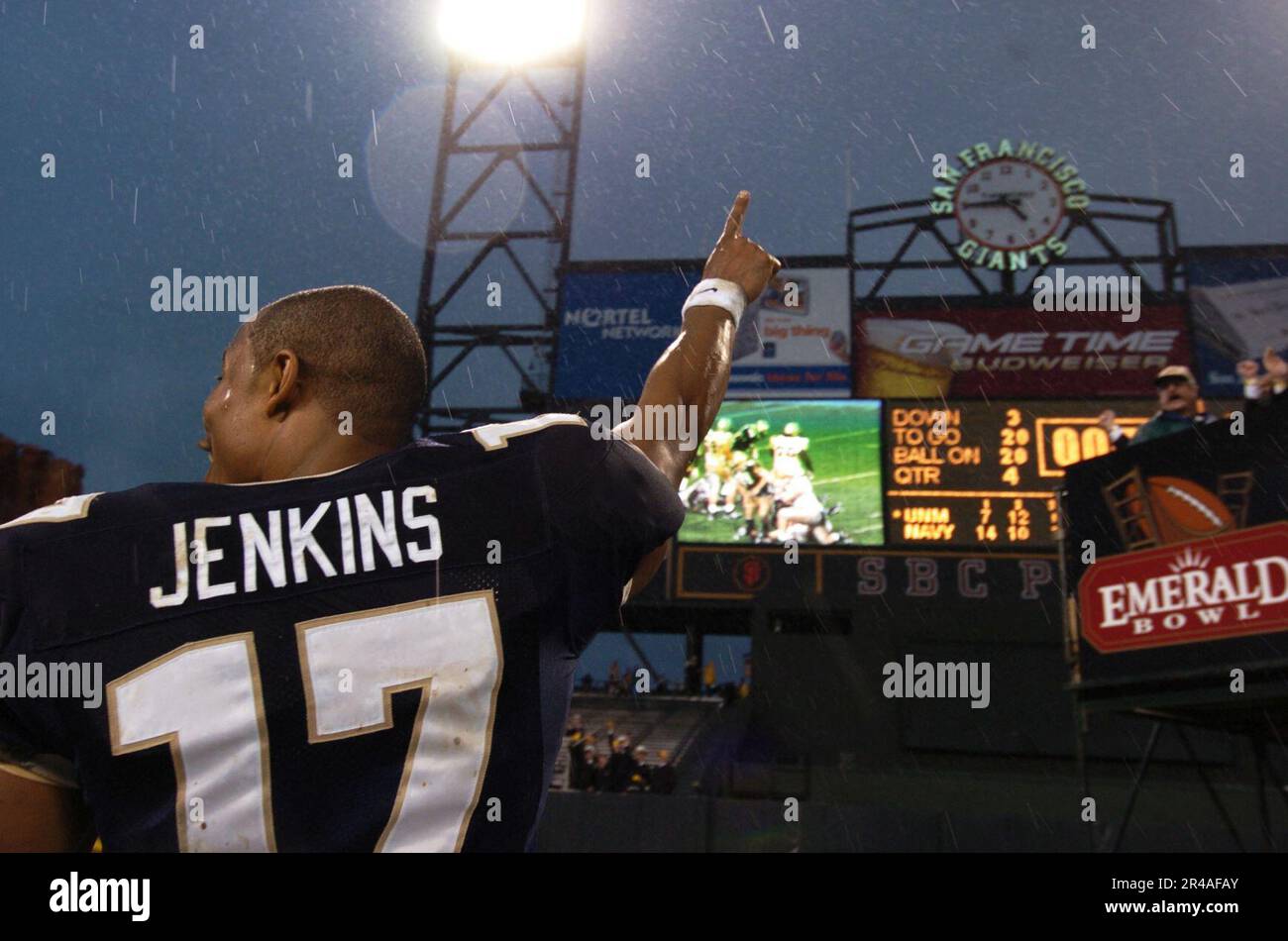 US Navy U.S. Naval Academy wide receiver Amir Jenkins cheers as Navy ...