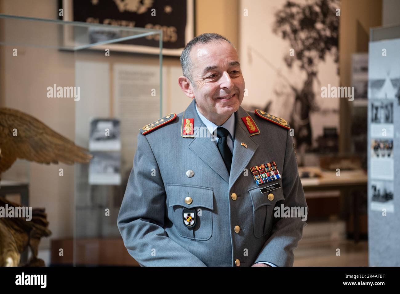 Tim Frank (not pictured), historian, Arlington National Cemetery, gives ...