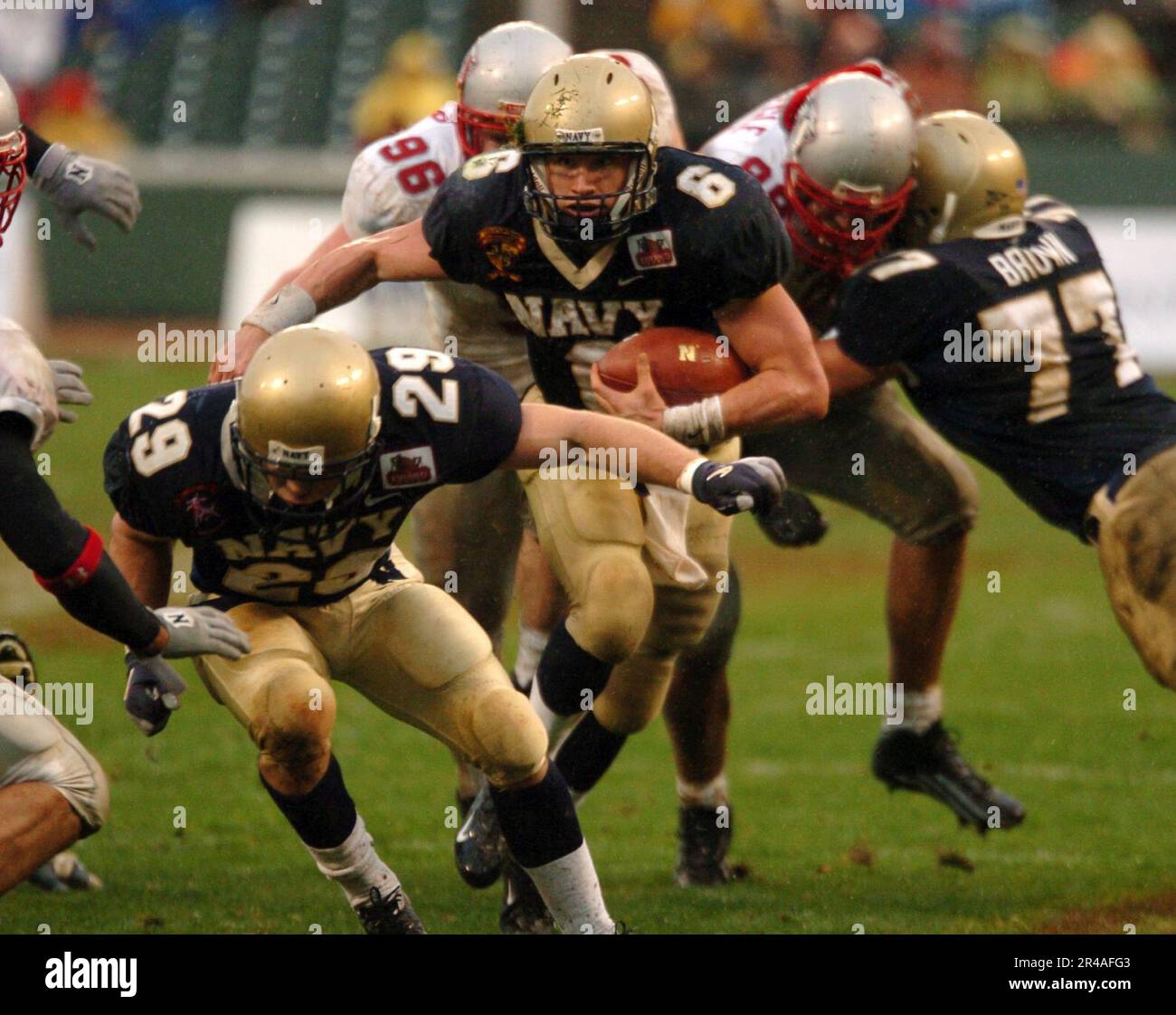 US Navy U.S. Naval Academy Midshipman 1st Class runs for a touchdown in ...