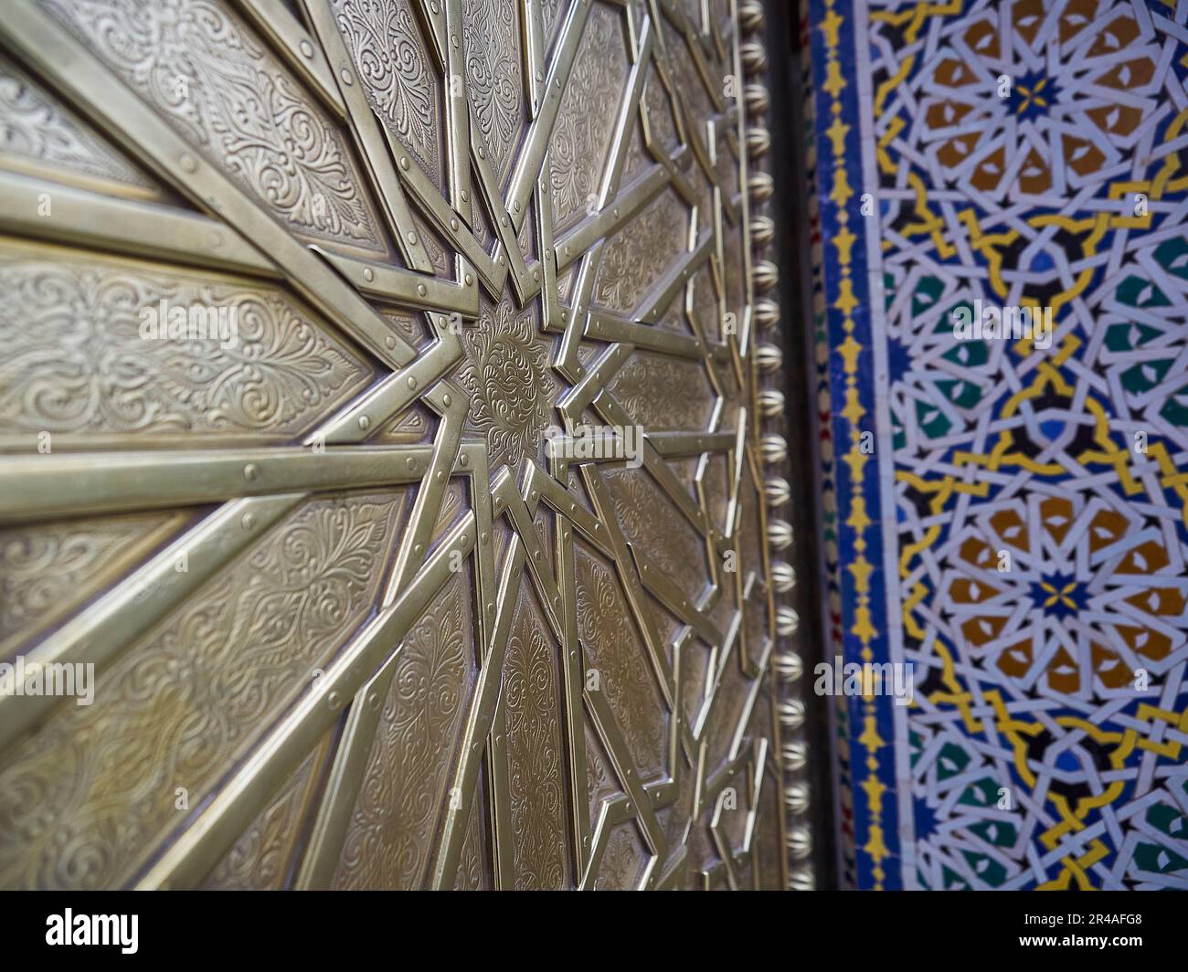close up of the ornamental pattern in arabian style design of the ...