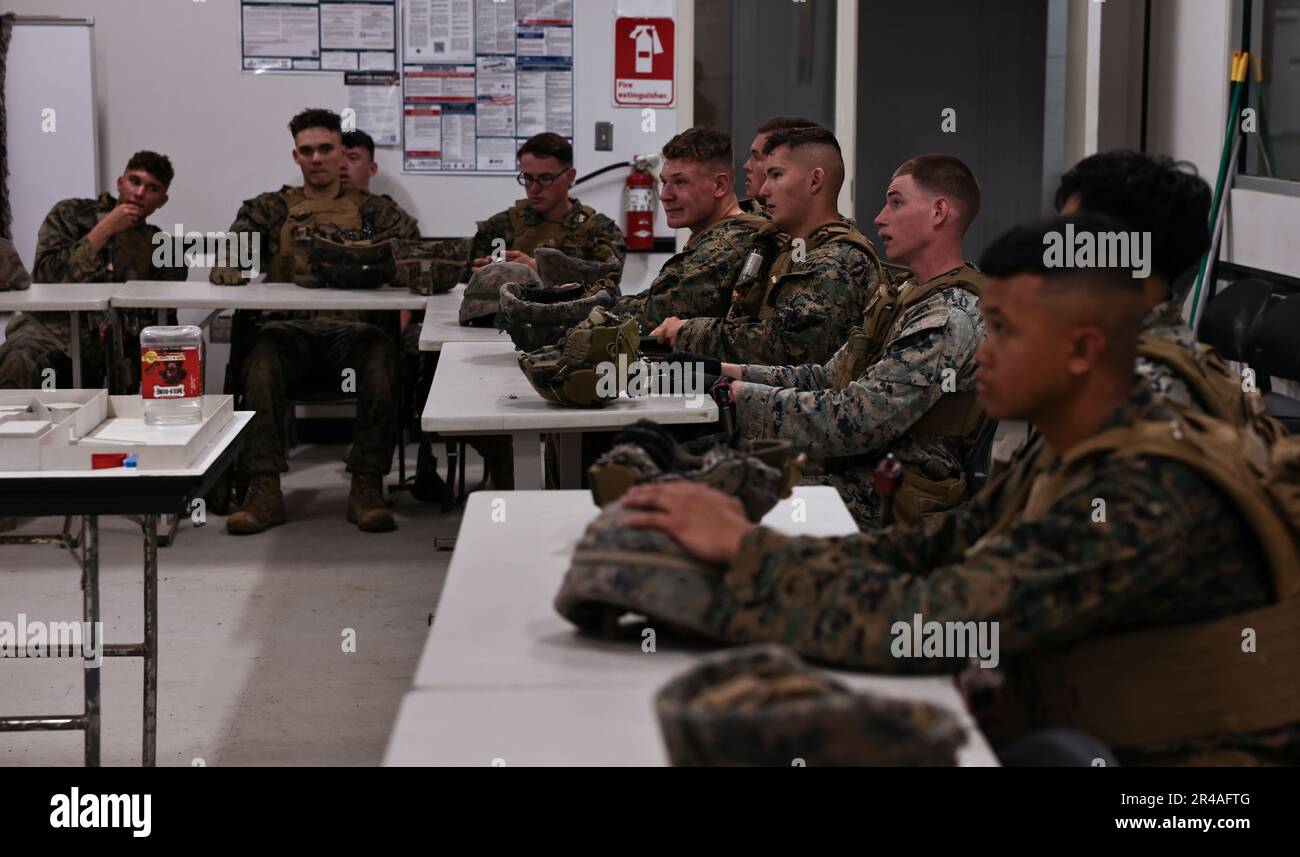 U.S. Marines with India company, 3rd Battalion, 2nd Marines, conduct an ...