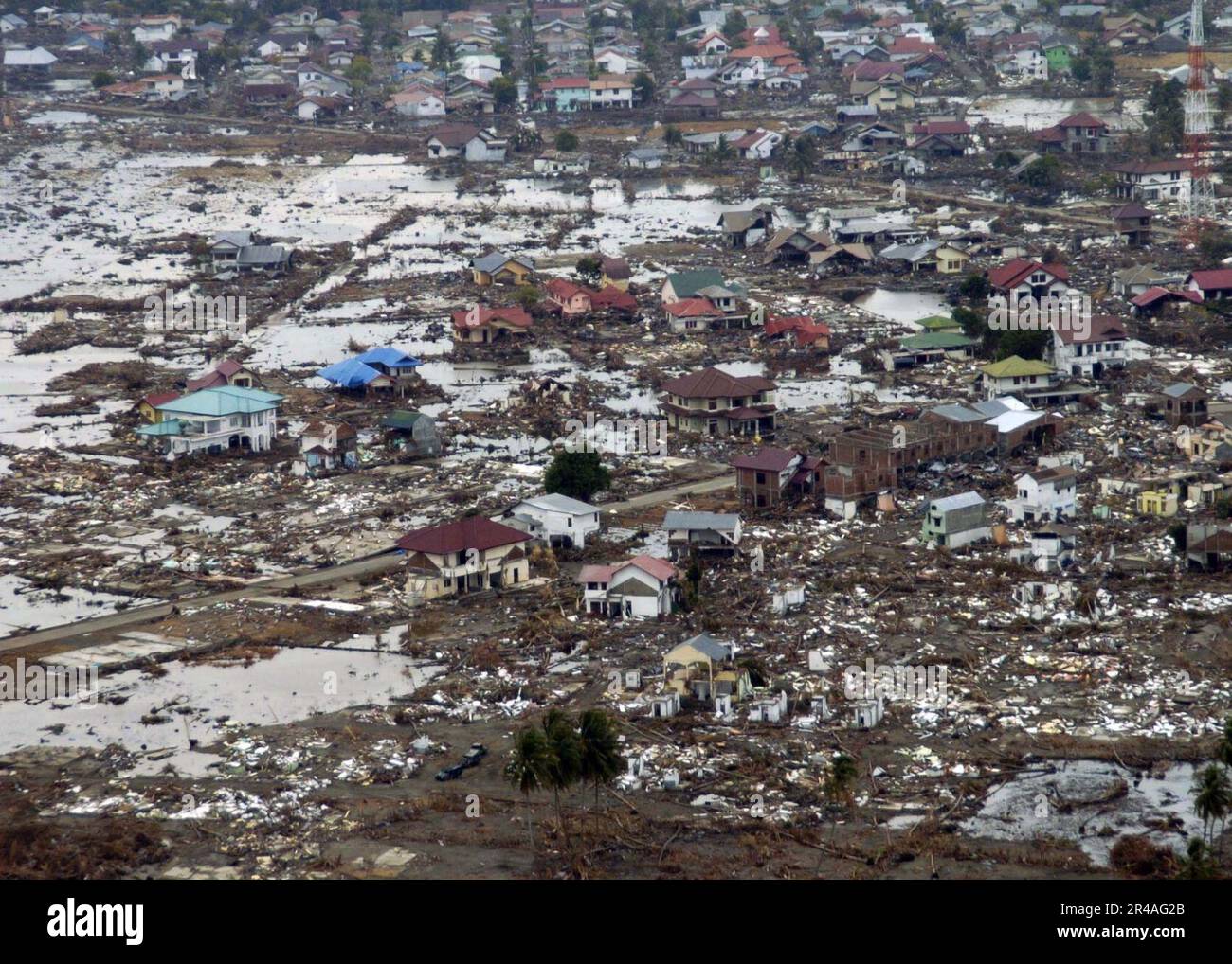 US Navy A village near the coast of Sumatra lays in ruin after the ...