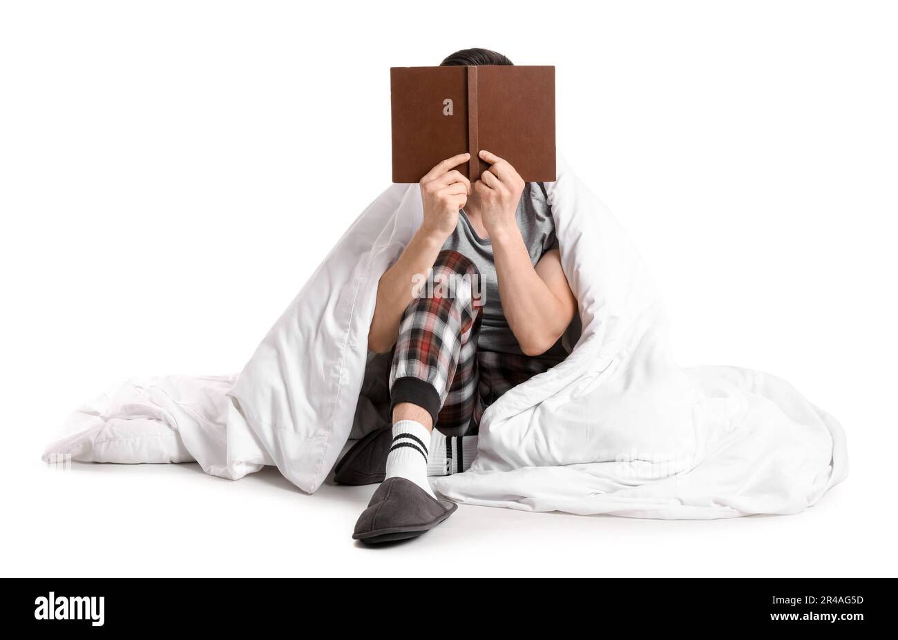 Guy bed sleep sleeping reading Cut Out Stock Images & Pictures - Alamy