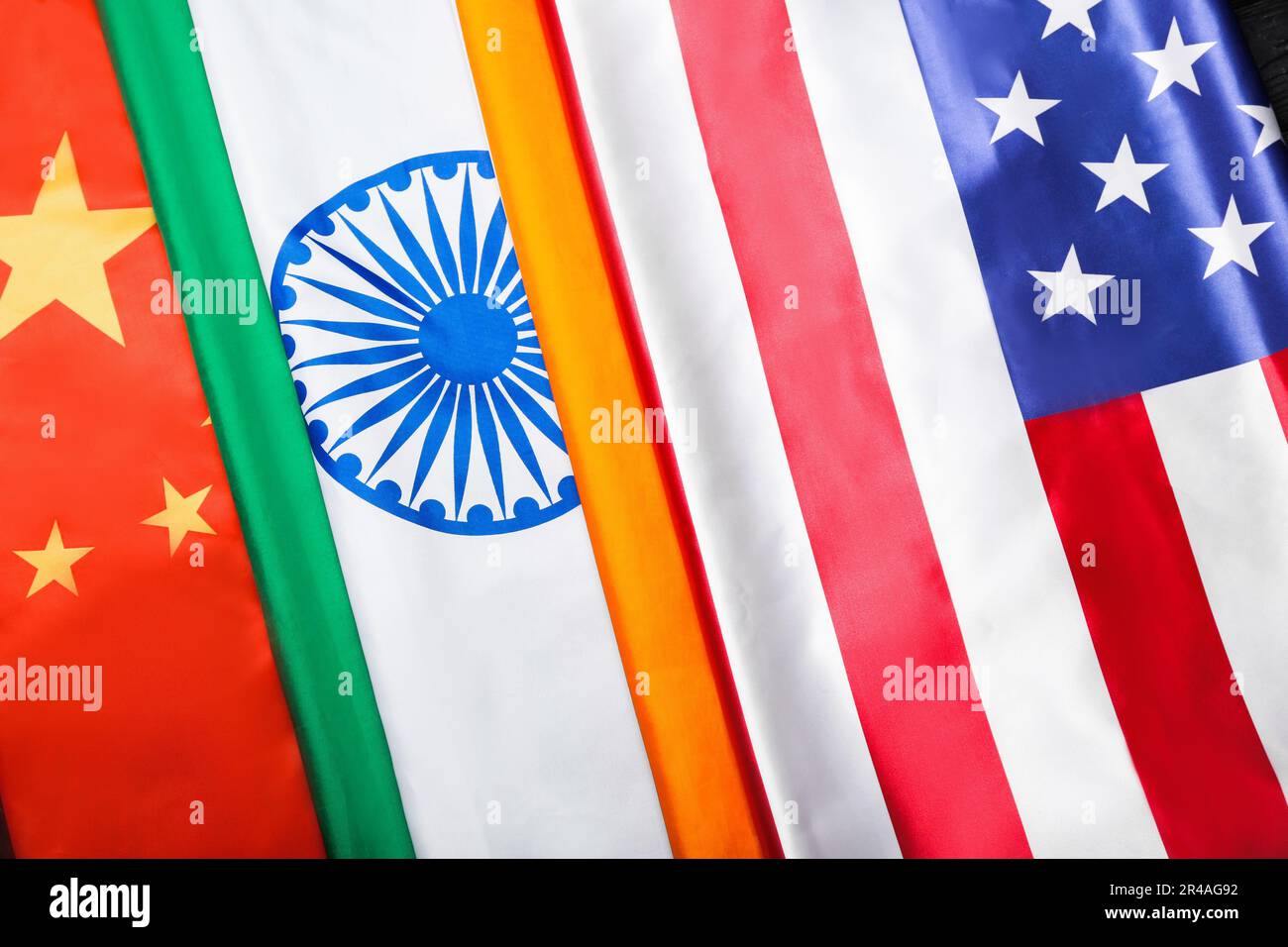 Flags of India, China and USA as background Stock Photo - Alamy