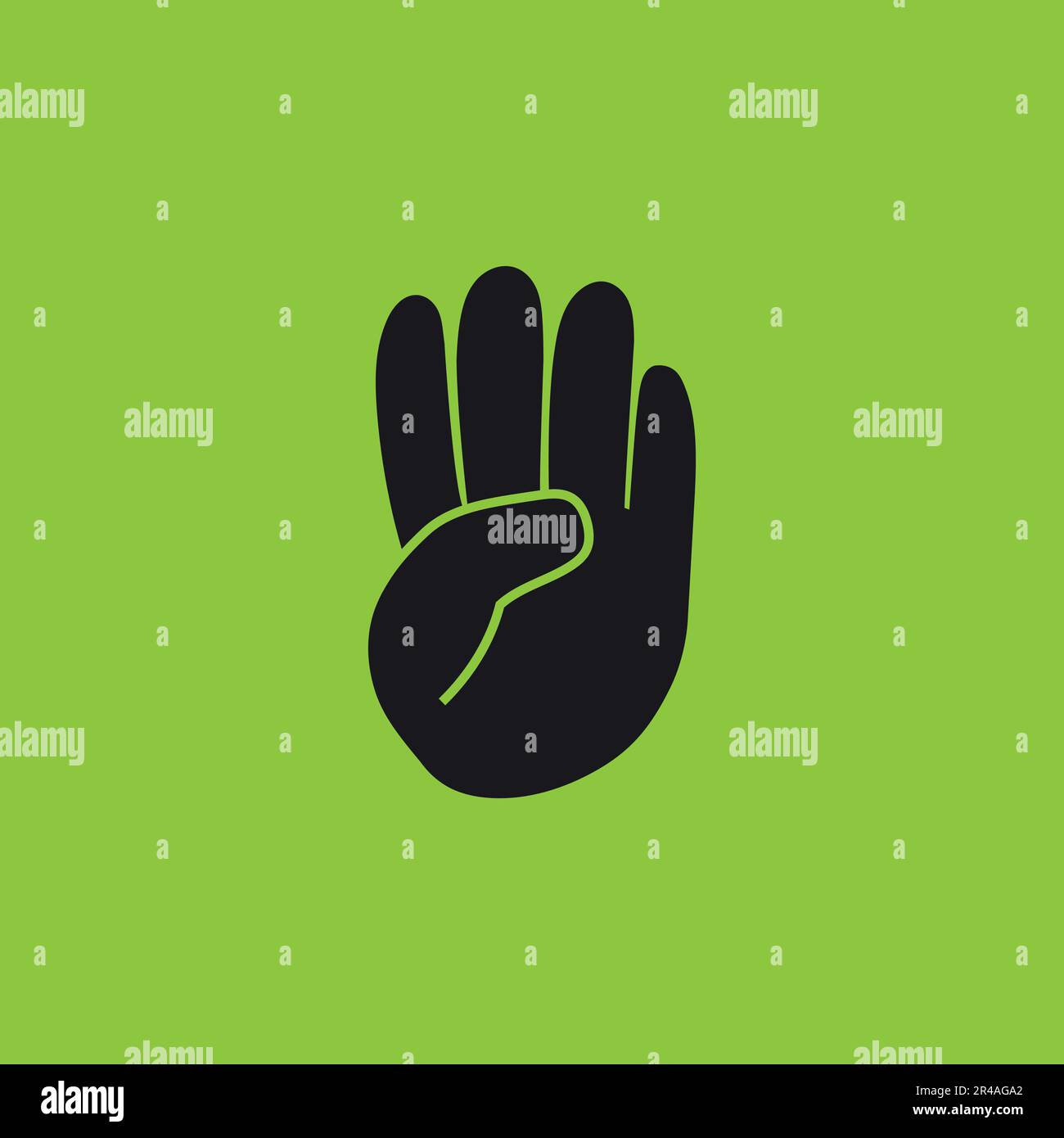Four Finger Hand Sign. Cartoon Style. - vector Stock Vector Image & Art ...