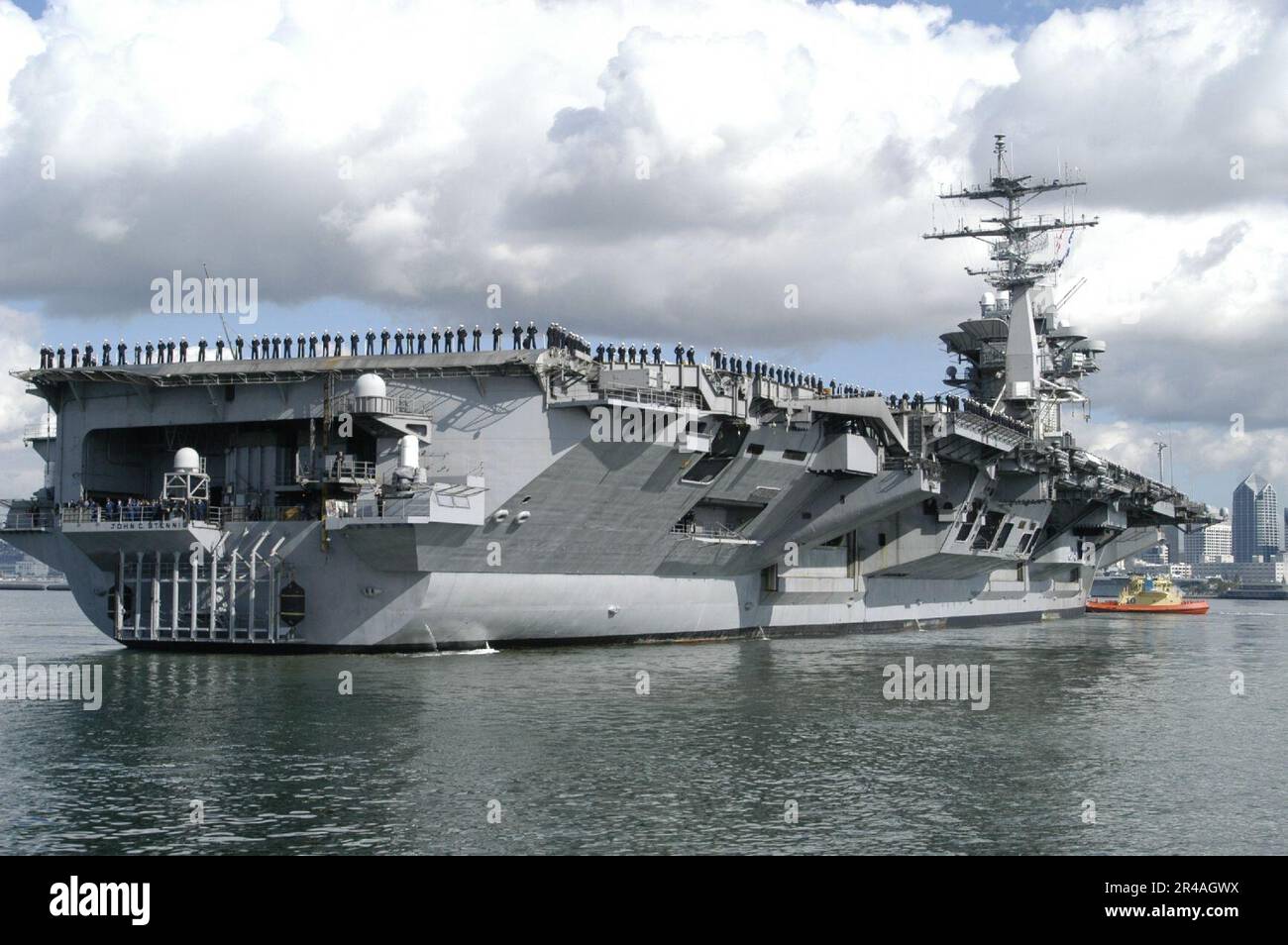 US Navy The Nimitz-class aircraft carrier USS John C. Stennis (CVN 74) departs Naval Air Station ...