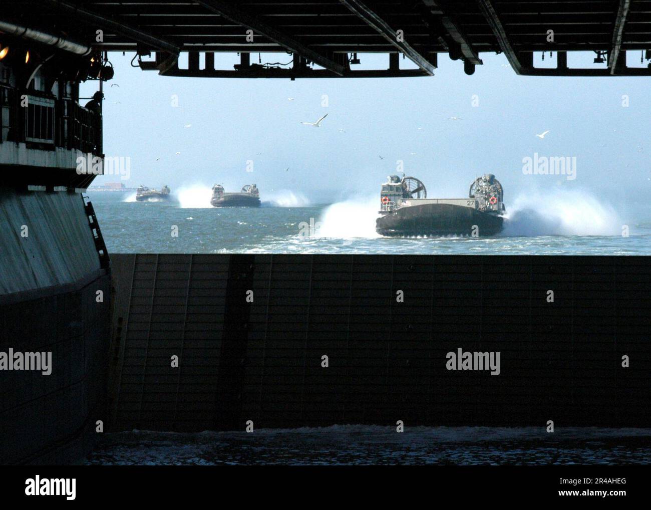 US Navy Three Landing Craft Air Cushions (LCAC), assigned to Assault ...