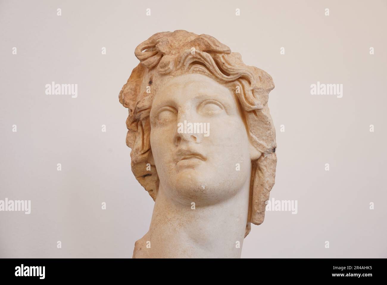 Head of Helios at archaeological Museum of Rhodes Greece Europe Stock ...