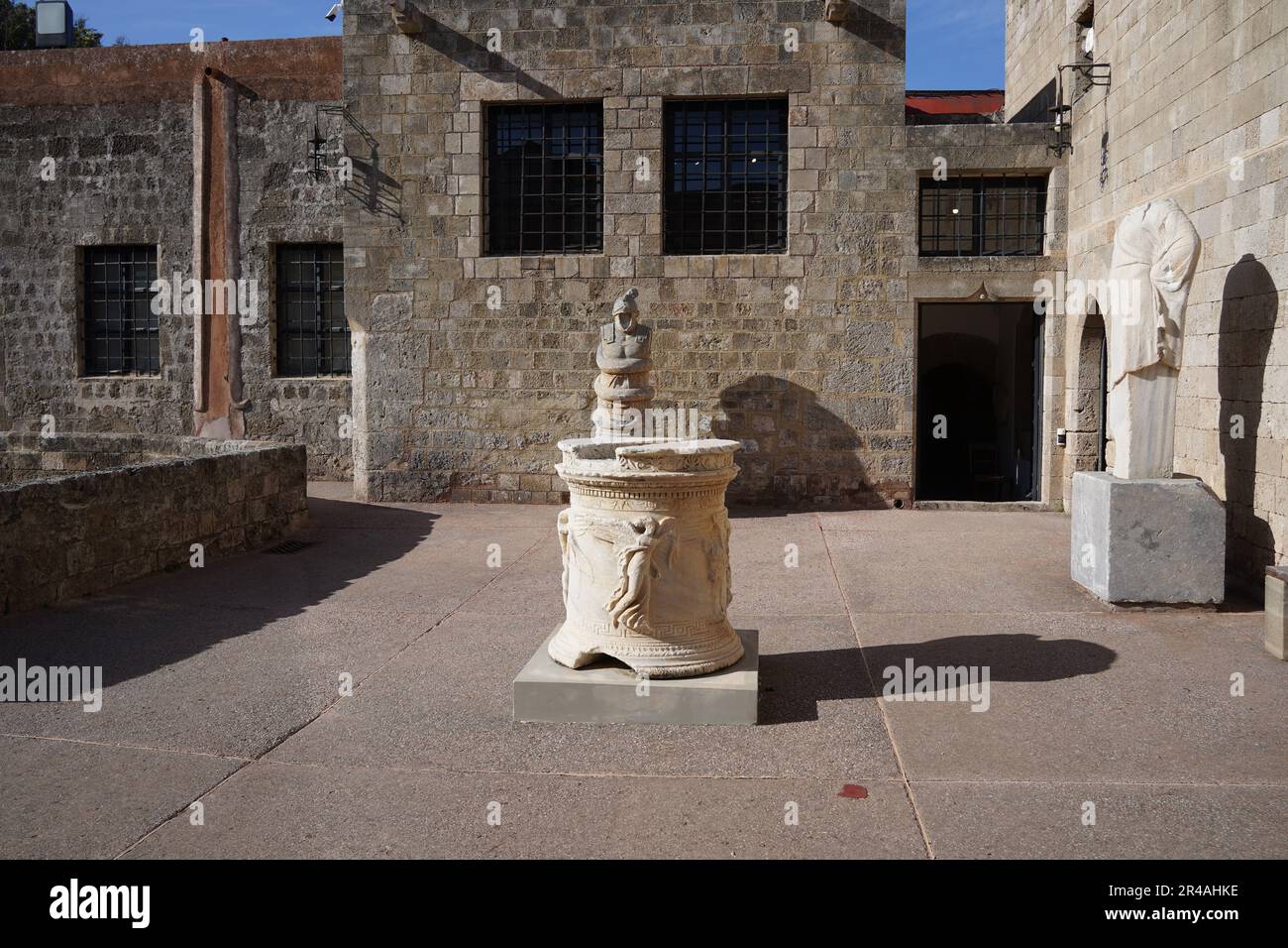 Ancient, historical artifacts in the courtyard of the Archaeological ...