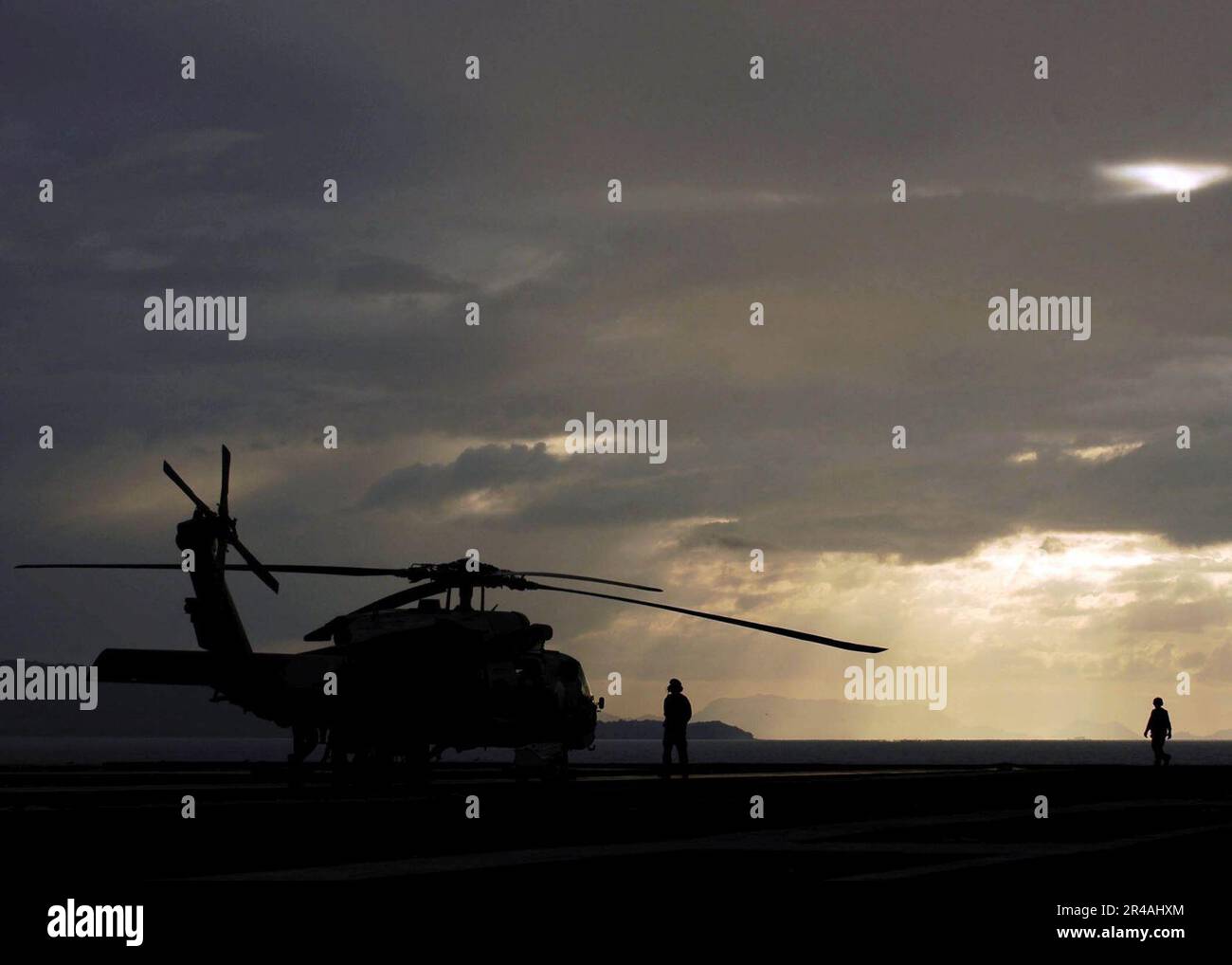 US Navy An HH-60H Seahawk helicopter sits on the flight deck aboard USS Abraham Lincoln (CVN 72 ...