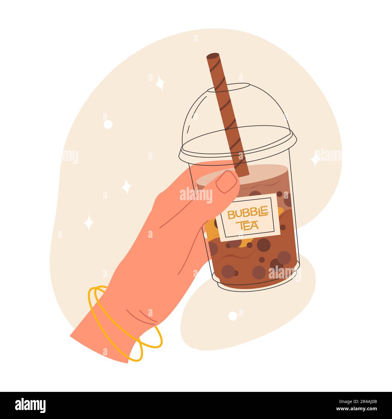Hand hold bubble tea shakes. Bubble tea, coffee Stock Vector Image ...
