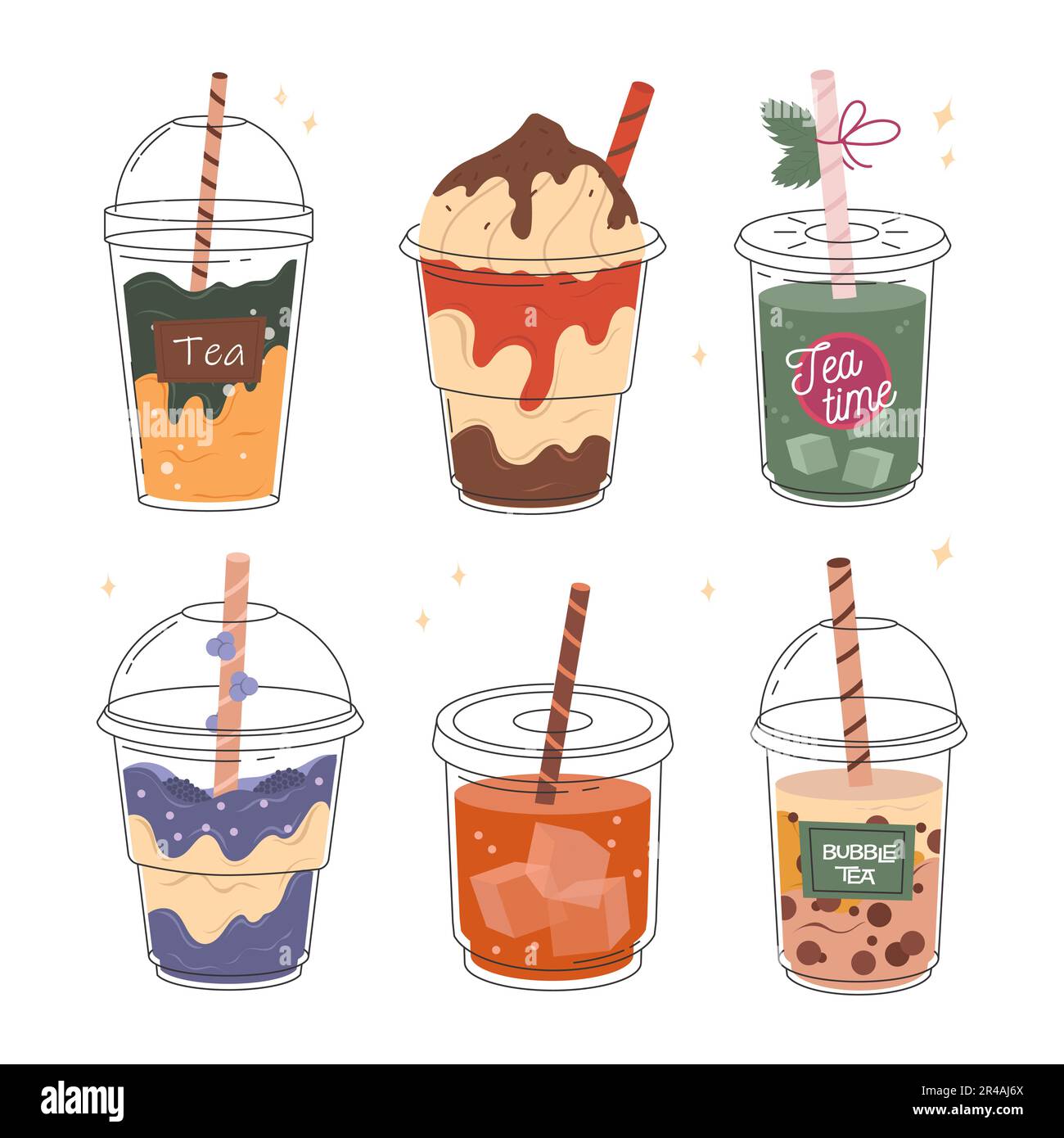 Tasty bubble tea Stock Vector Images - Alamy