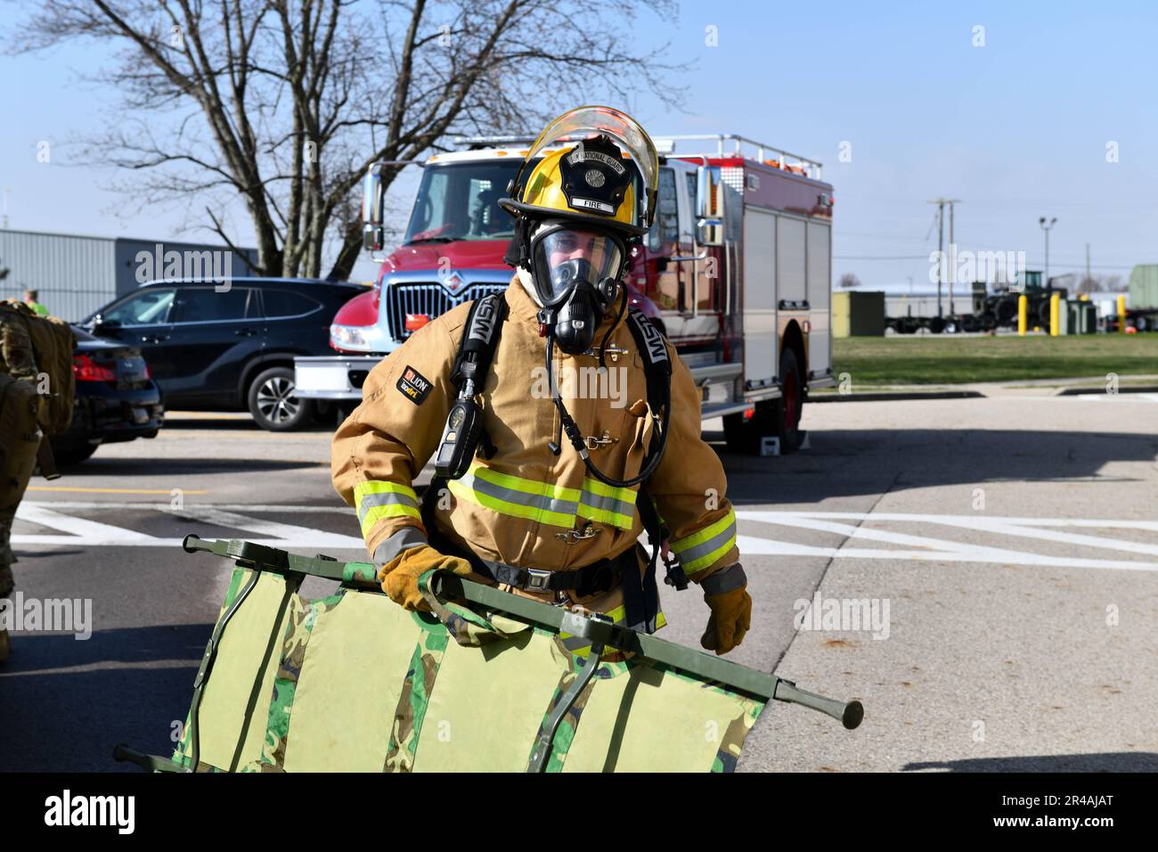 Firefighters assigned to the 178th Civil Engineering Squadron ...