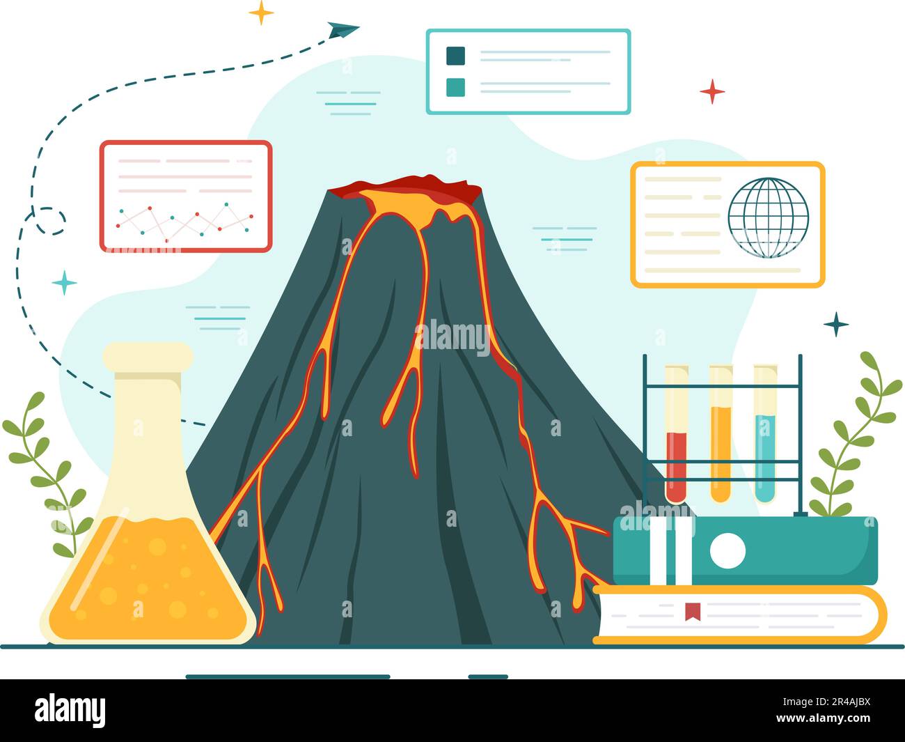 Geologist Vector Illustration with Soil Analysis and Features of the ...