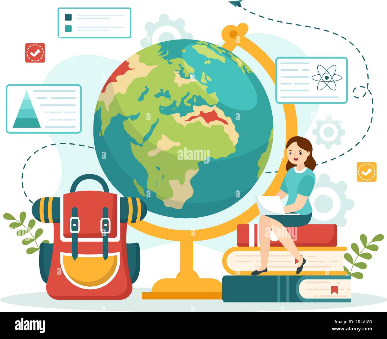 Geologist Vector Illustration with Soil Analysis and Features of the ...