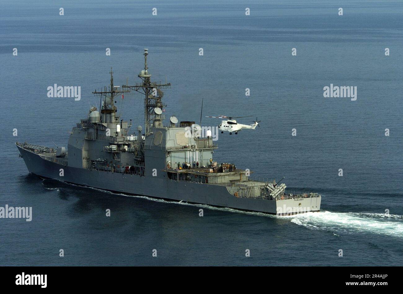 US Navy An SA 330J Puma helicopter, assigned to the Military Sealift ...