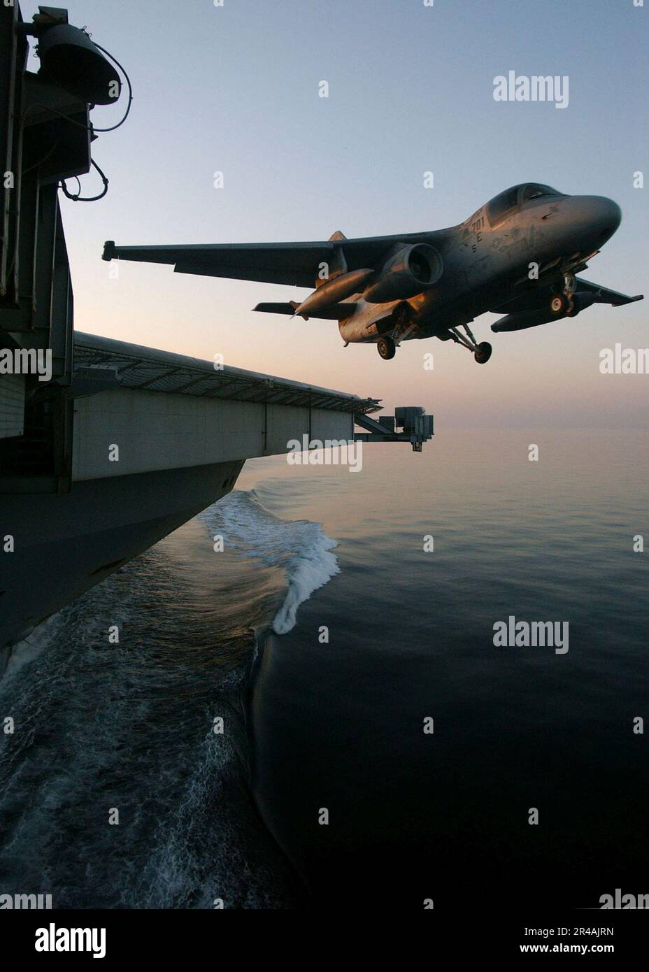 US Navy An S-3B Viking clears the flight deck aboard the Nimitz-class ...