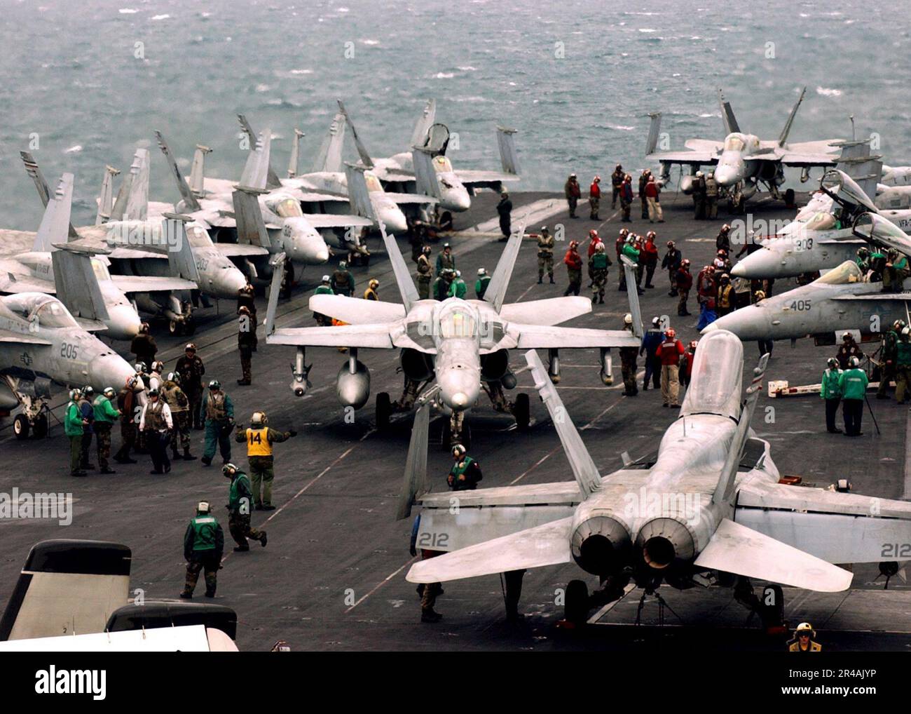 US Navy A mass of F-A-18 Hornet strike fighter aircraft are arranged ...