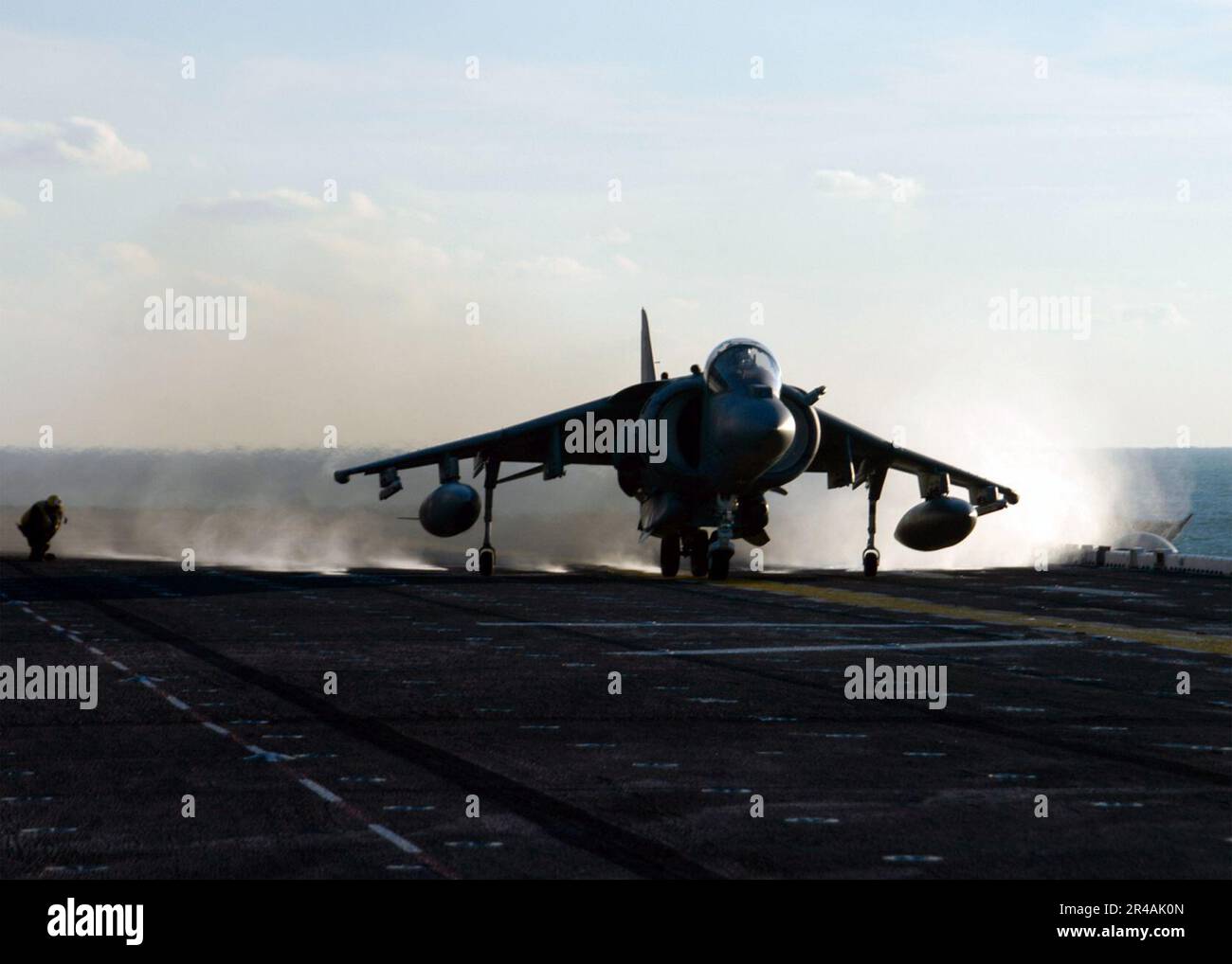 US Navy An AV-8B Harrier jet launches from the flight deck aboard the ...