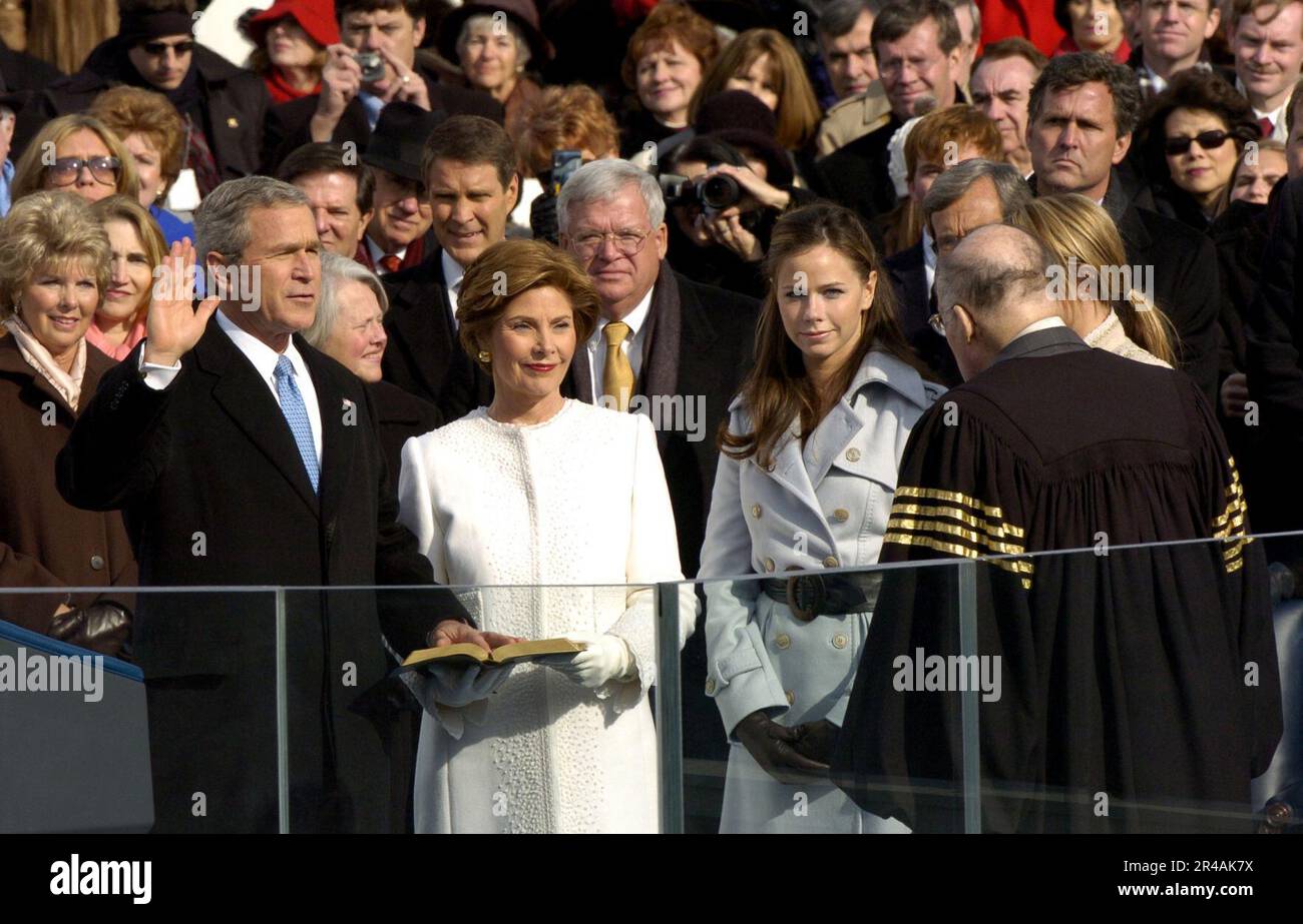 US Navy With his family by his side, President George W. Bush is sworn ...