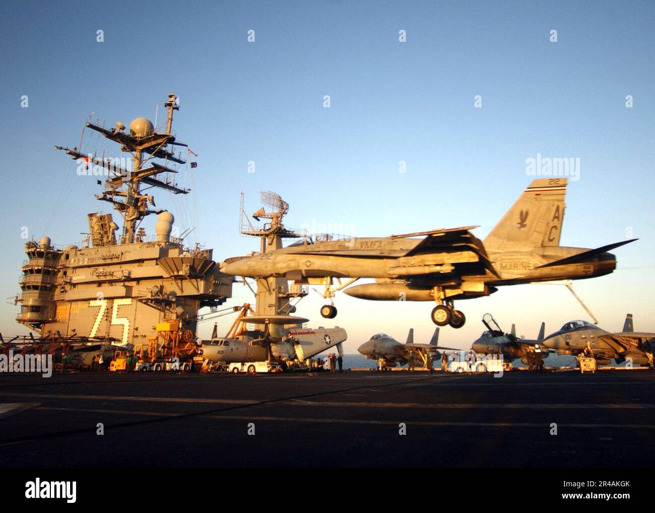 US Navy An F-A-18A- Hornet assigned to the Silver Eagles of Marine ...