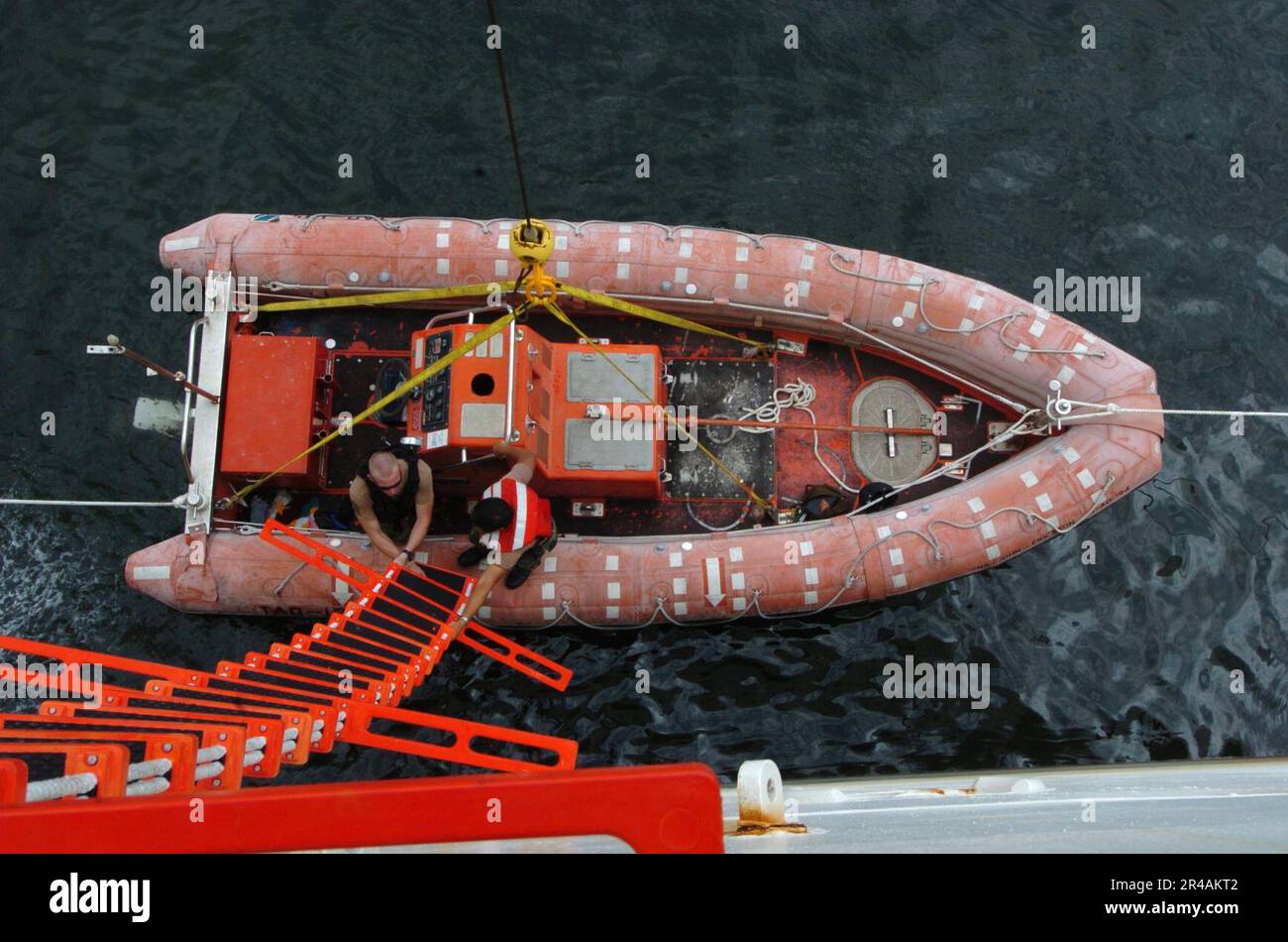 US Navy Members of Mobile Security Squadron Seven (MSS-7) prepare to ...