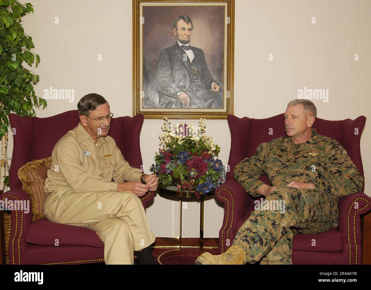 US Navy Commander Carrier Strike Group Nine (CSG-9) Rear Adm. Crowder ...