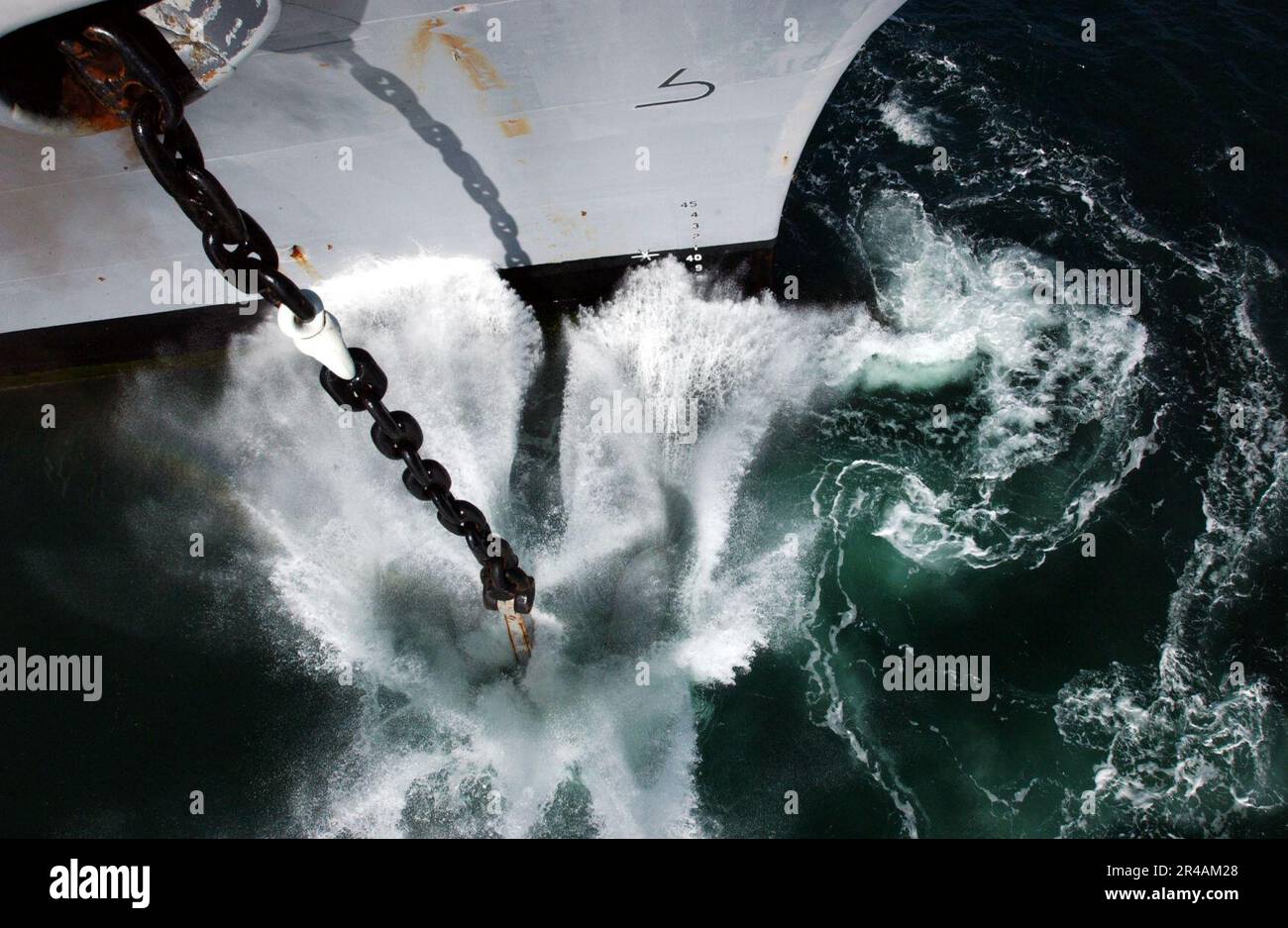 US Navy The starboard anchor of the Nimitz-class aircraft carrier USS ...