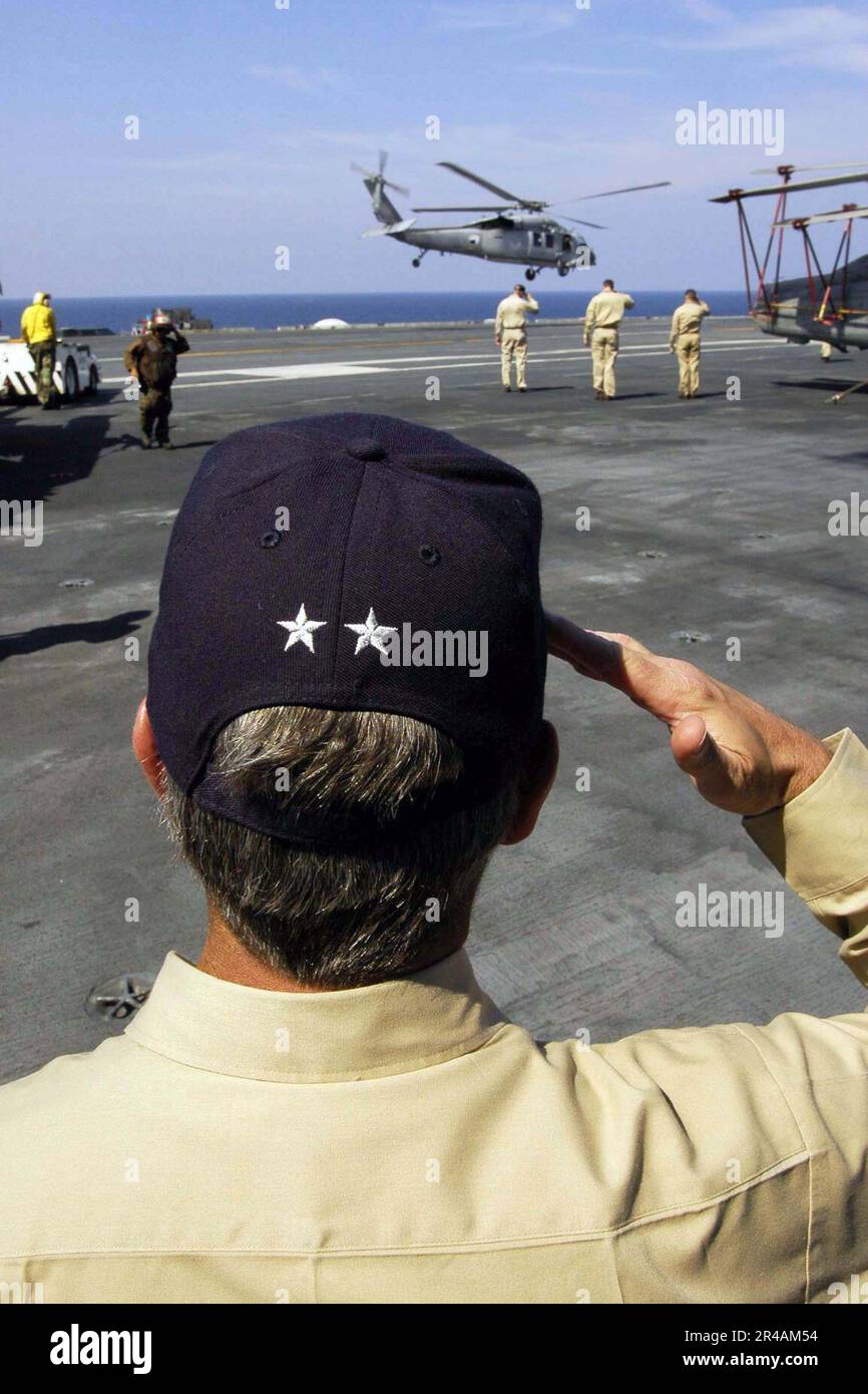 US Navy Commander Carrier Strike Group Nine (CSG-9), Rear Adm. Doug ...