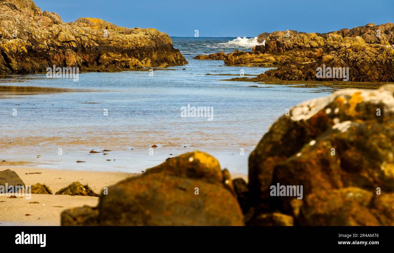 Red Rocks Beach on the Scottish Hebridean Island of Coll Stock Photo ...