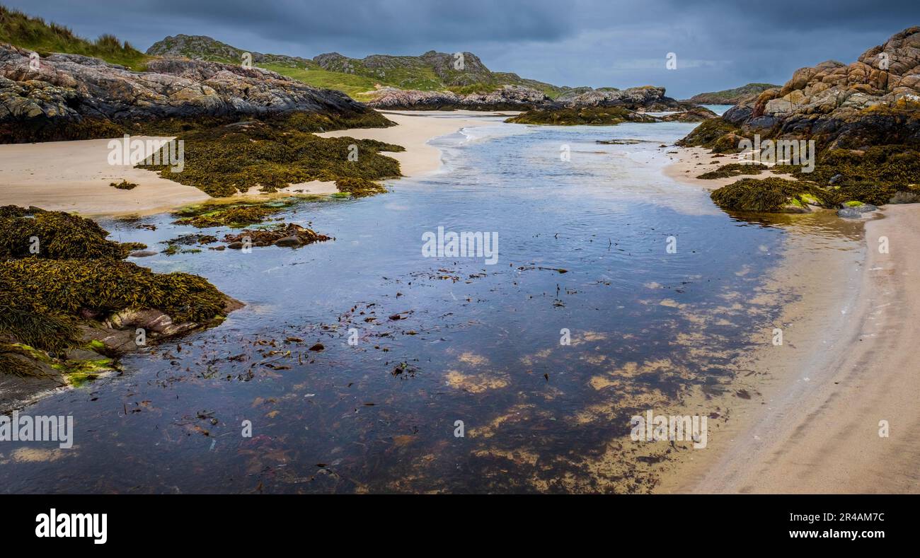 Red Rocks Beach on the Scottish Hebridean Island of Coll Stock Photo ...