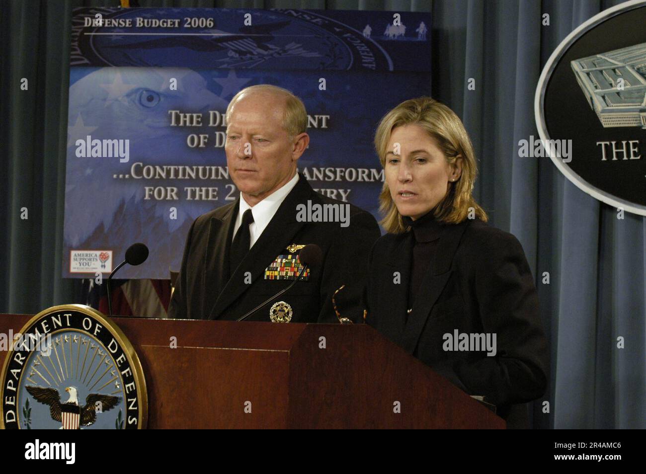 US Navy Under Secretary of Defense Tina W. Jonas, right, and Director ...