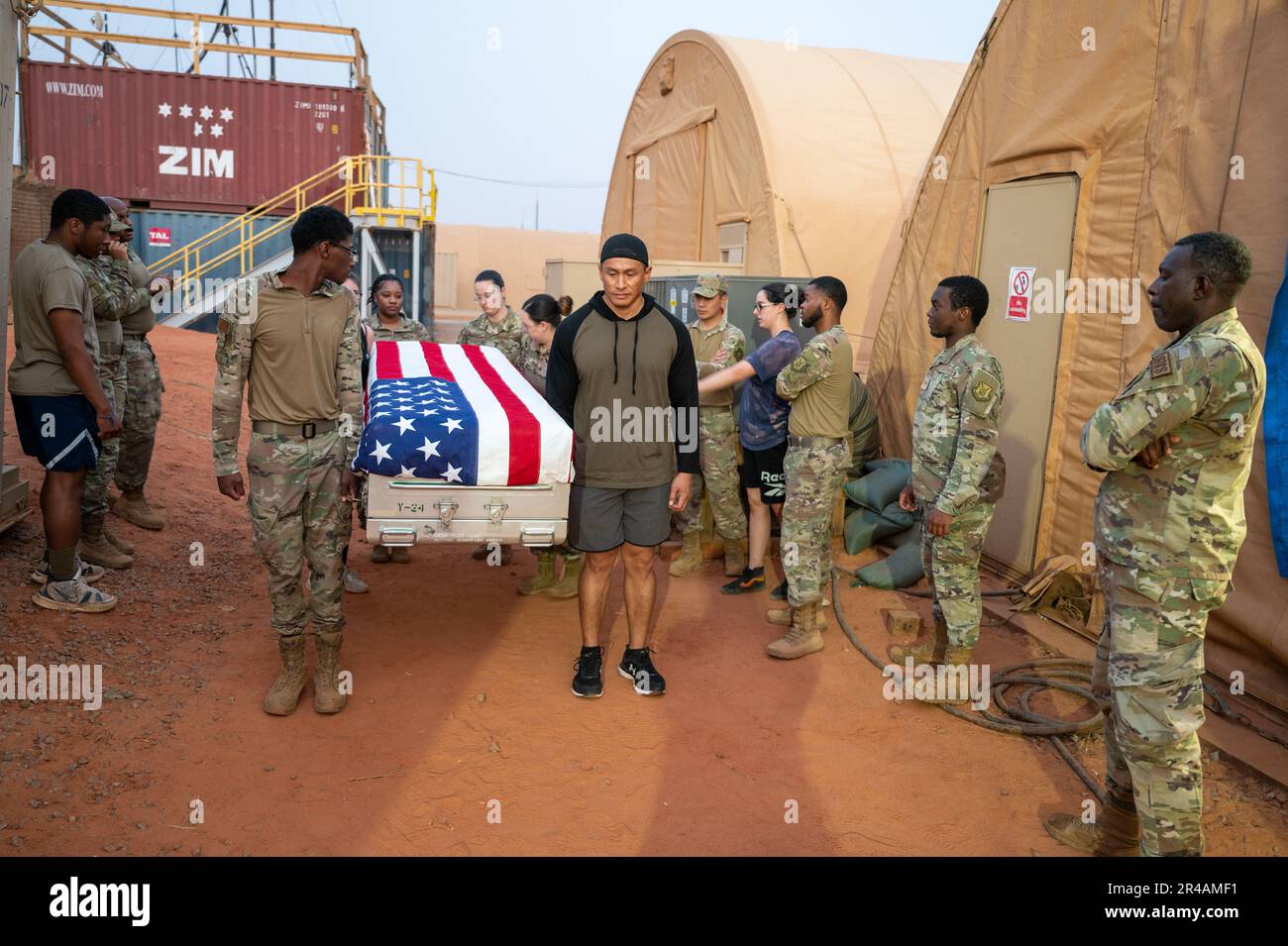 Airmen from the 768th Expeditionary Air Base Squadron, services flight ...