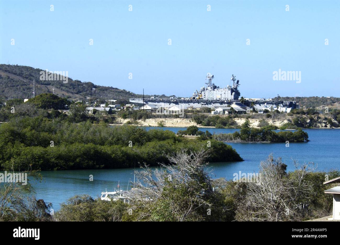 US Navy The amphibious assault ship USS Saipan (LHA 2) sits pier side ...