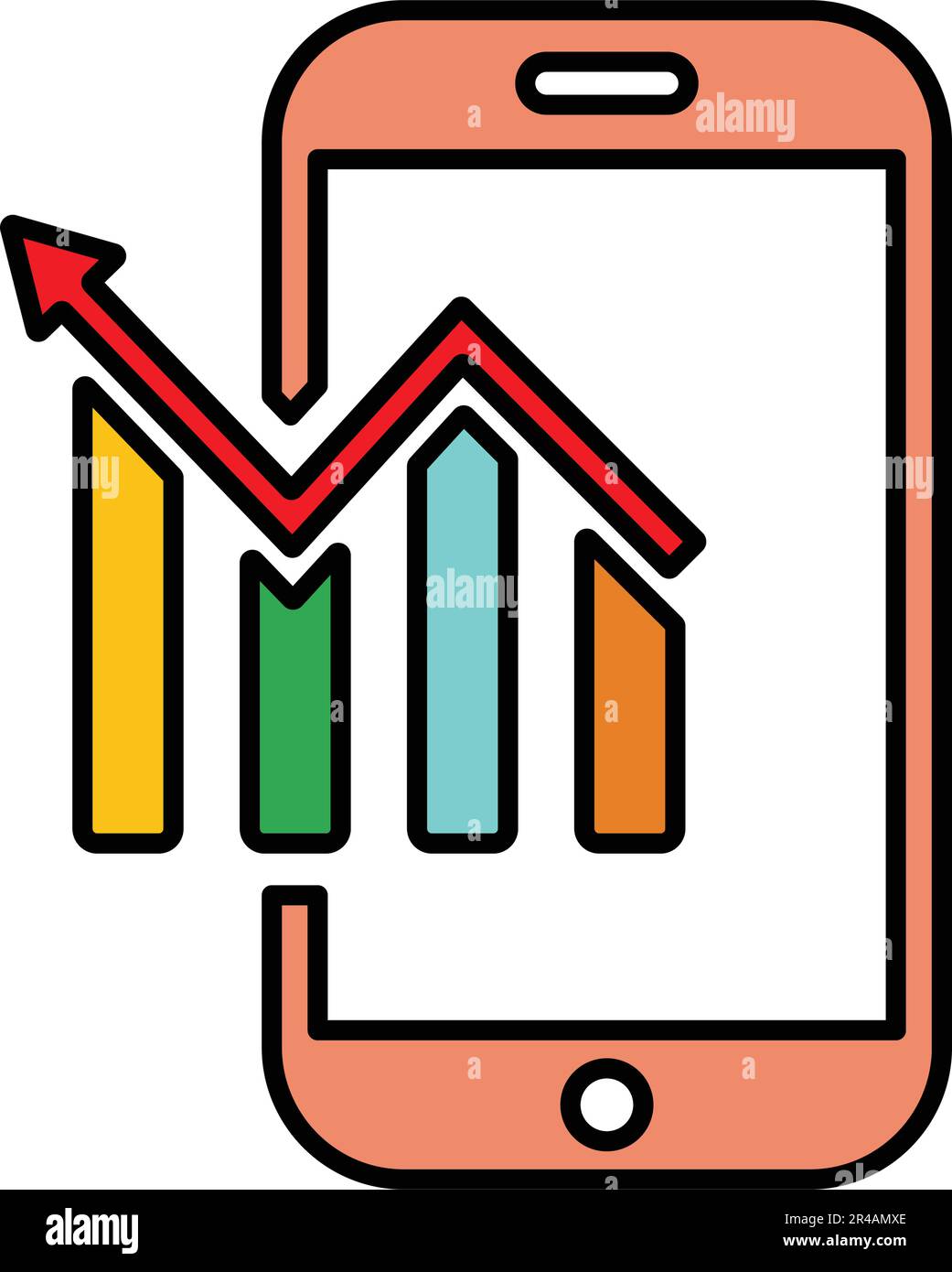Smartphone, analysis, diagram, statistics icon - Beautiful vector ...