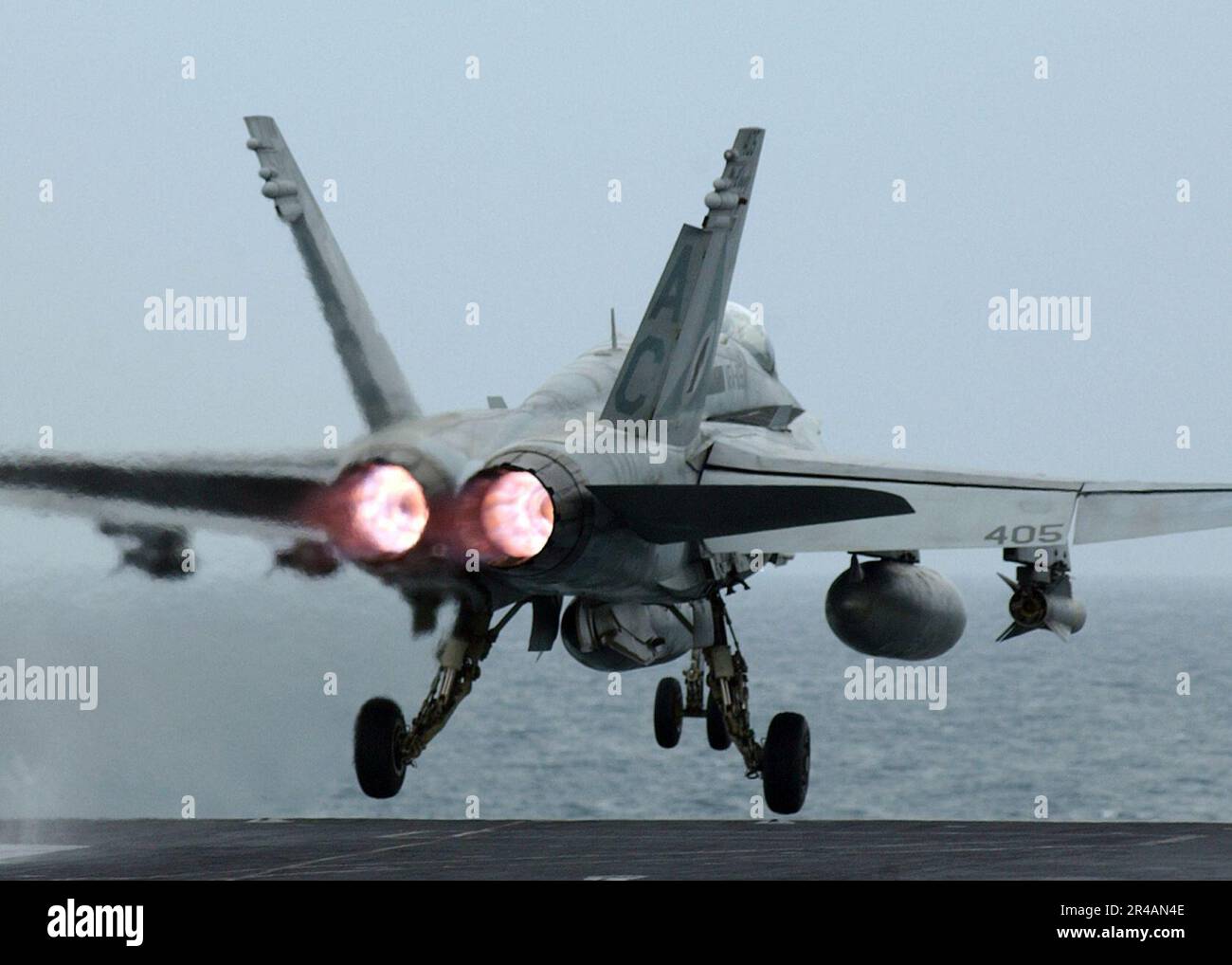 US Navy An F-A-18C Hornet, assigned to the Gunslingers of Strike ...